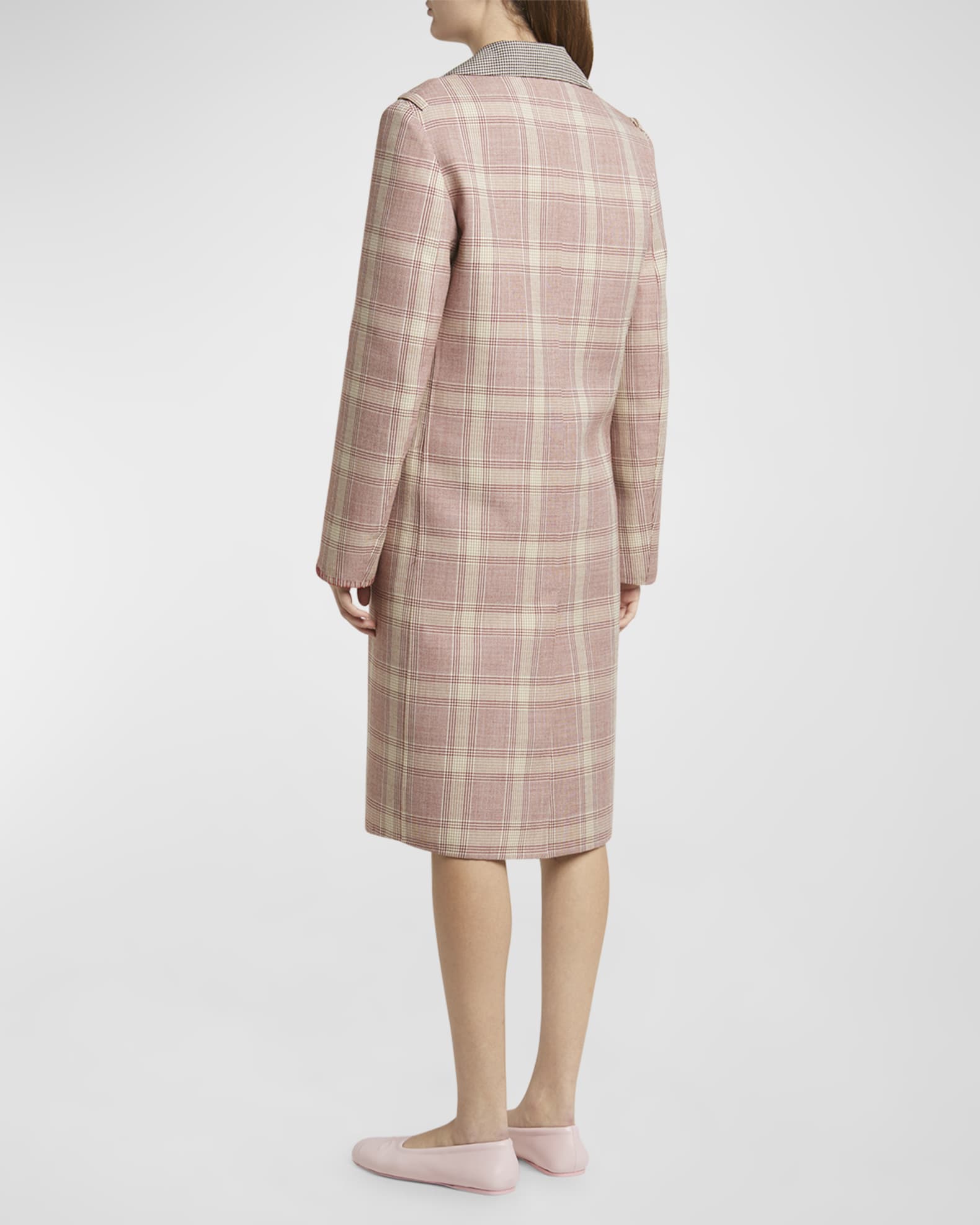 Marni Check Double-Breasted Overcoat | Neiman Marcus