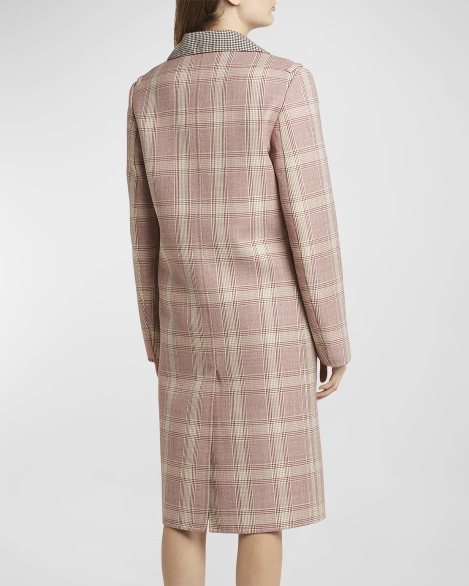 Marni Check Double-Breasted Overcoat | Neiman Marcus