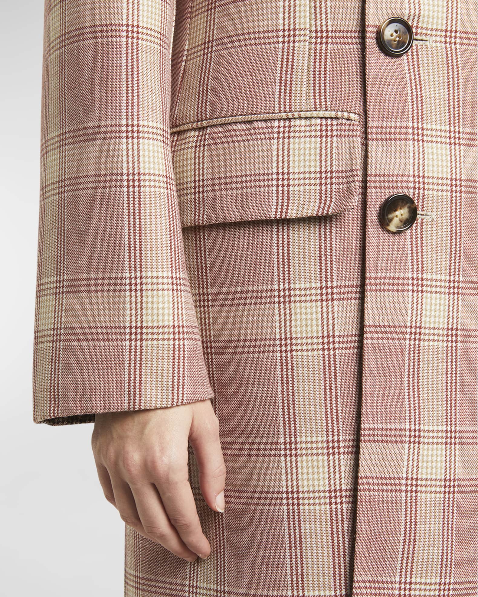 Marni Check Double-Breasted Overcoat | Neiman Marcus