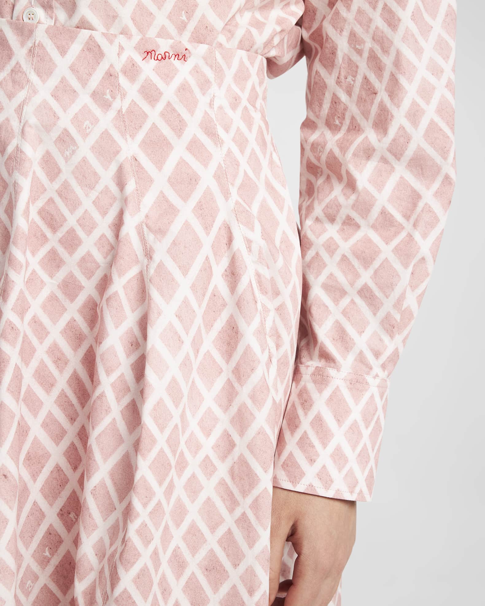 Marni Lattice-Print Midi Skirt | Neiman Marcus