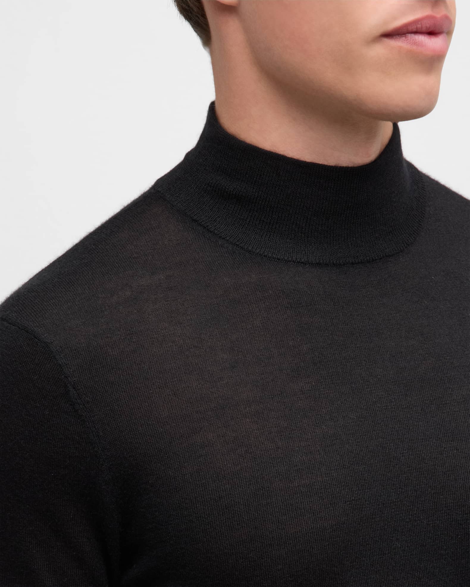 Neiman Marcus Men's Cashmere and Silk Mock-Neck Sweater | Neiman Marcus