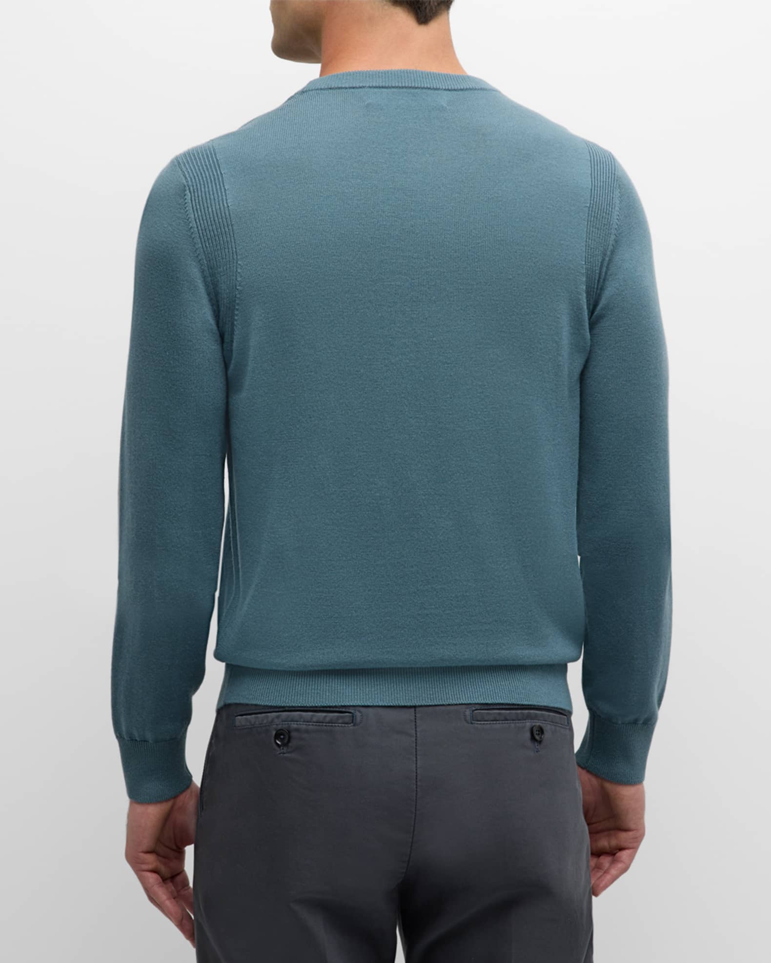 Neiman Marcus Men's Saddle-Shoulder Merino Wool Knit Sweater | Neiman ...