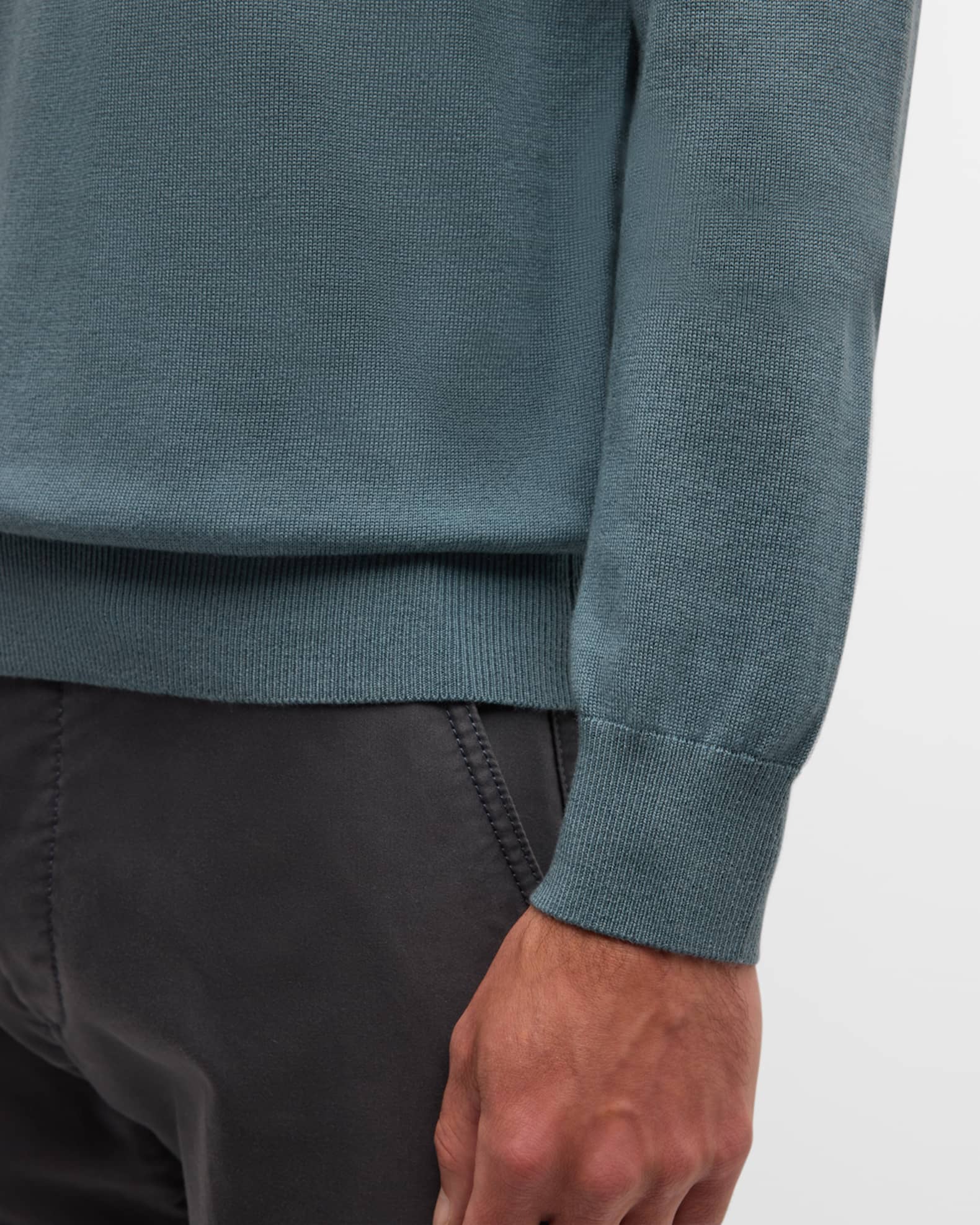 Neiman Marcus Men's Saddle-Shoulder Merino Wool Knit Sweater | Neiman ...