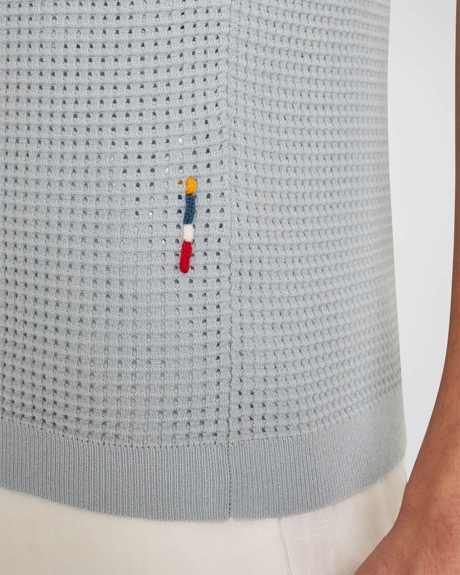 Orlebar Brown Men's Roddy Waffle Mesh Stitch Short-Sleeve Polo Shirt ...