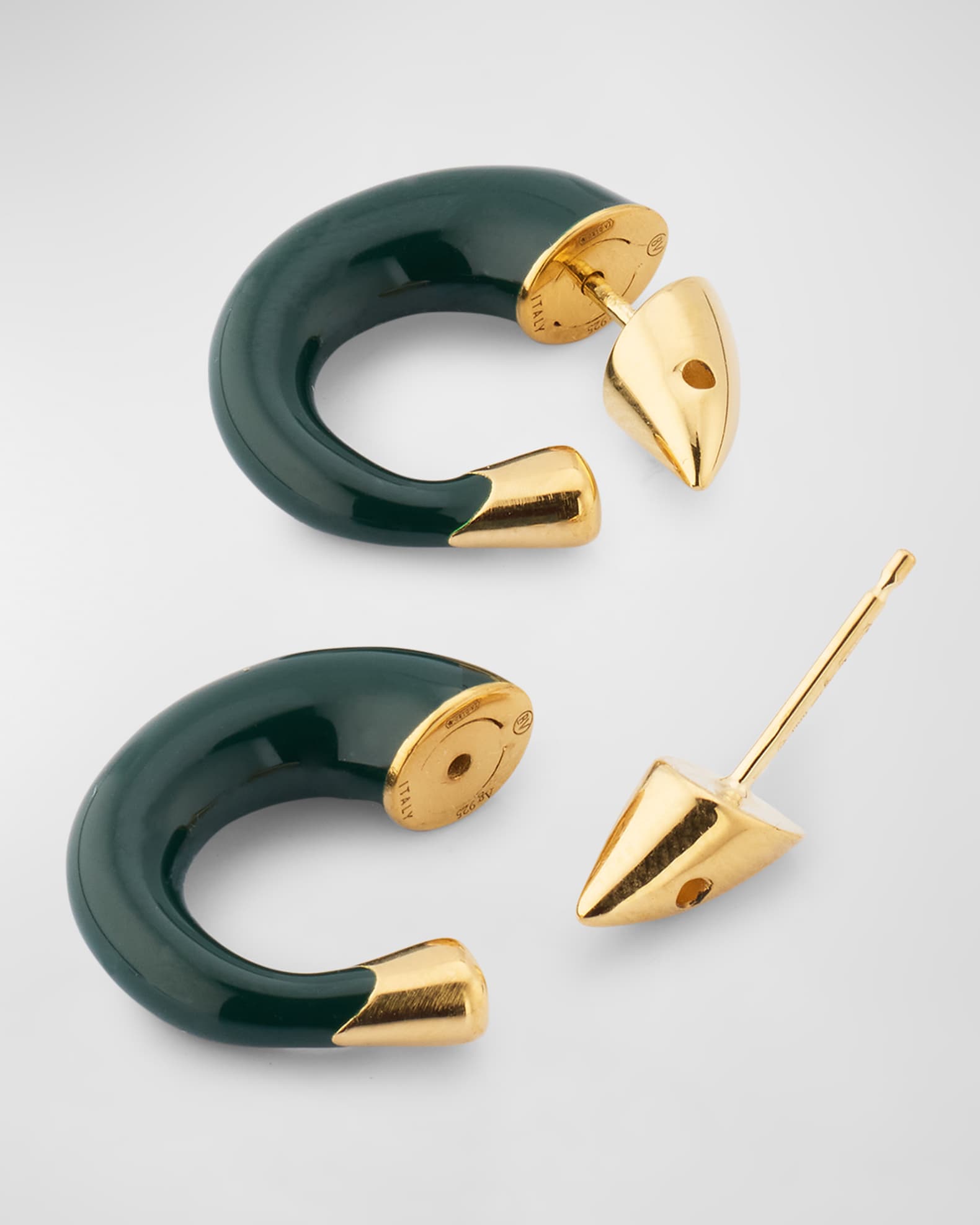 Bottega Veneta Hand-Enameled Hoop Earrings | Neiman Marcus