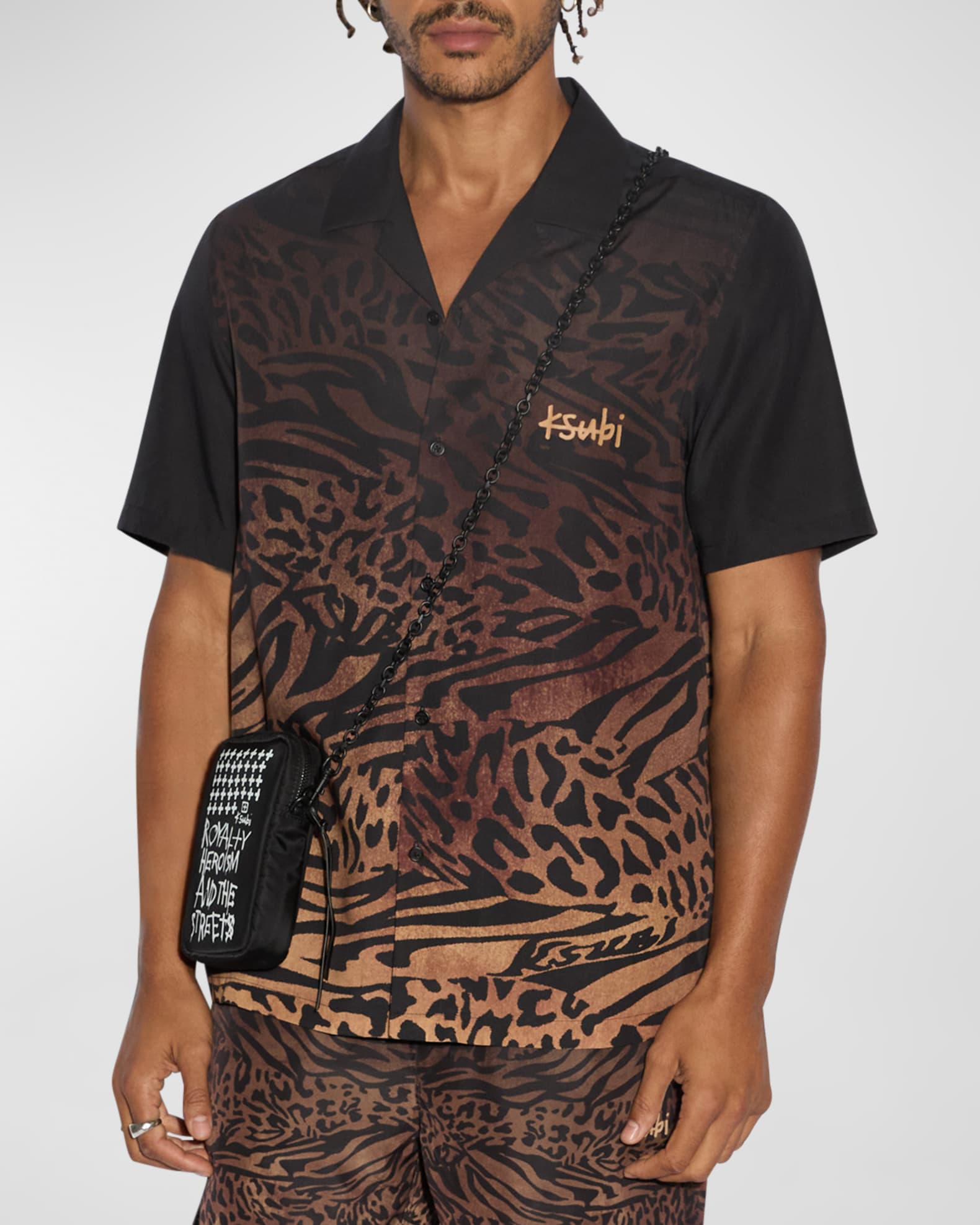 Ksubi Men's Sinners Leopard Resort Shirt | Neiman Marcus