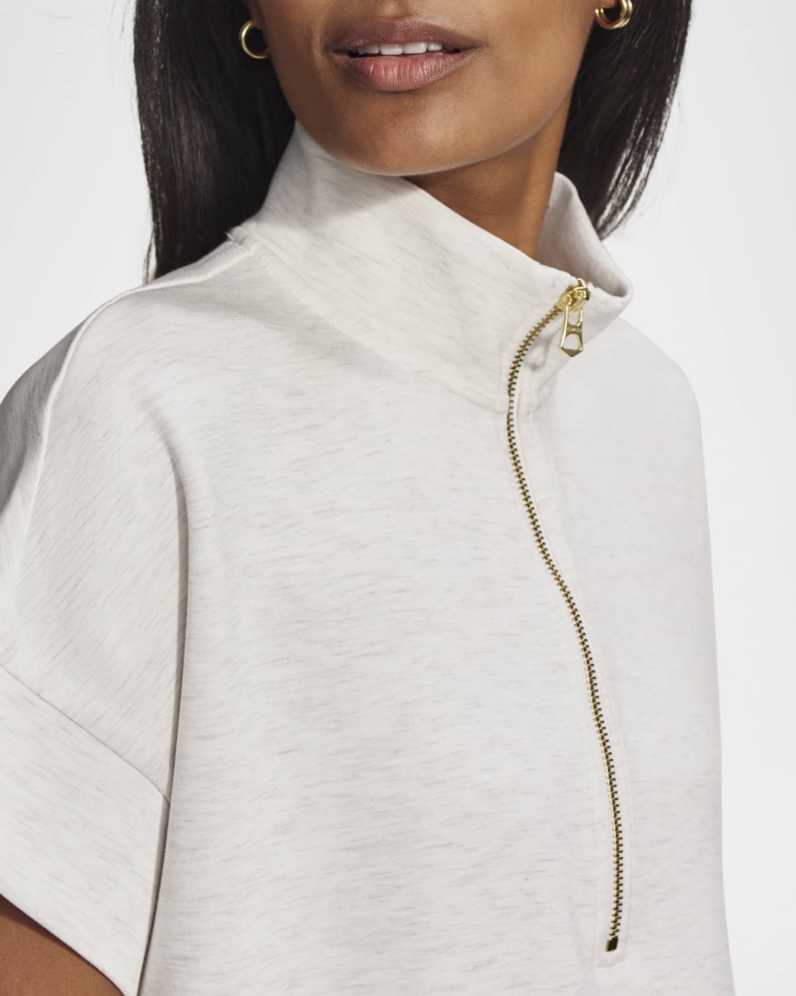 Varley Ritchie Short-Sleeve Half-Zip Sweatshirt | Neiman Marcus