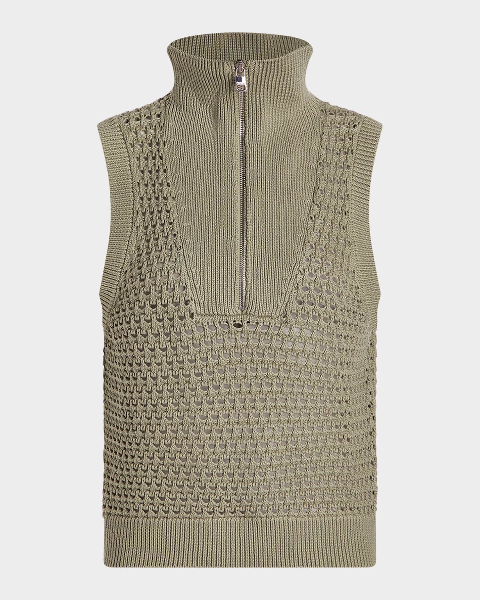 Bains Half-Zip Knit Vest | Neiman Marcus