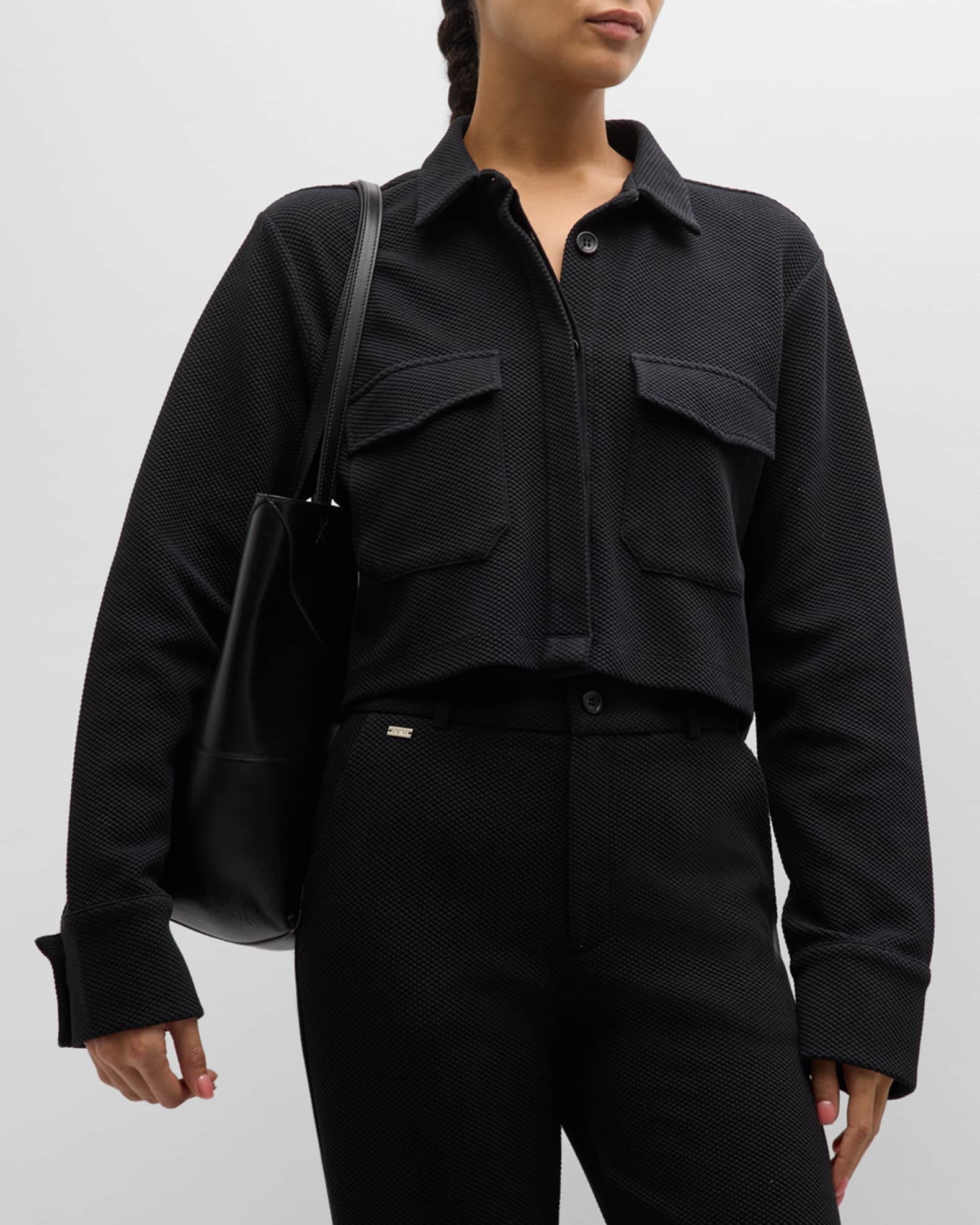 Moon Cropped Knit Blouse | Neiman Marcus