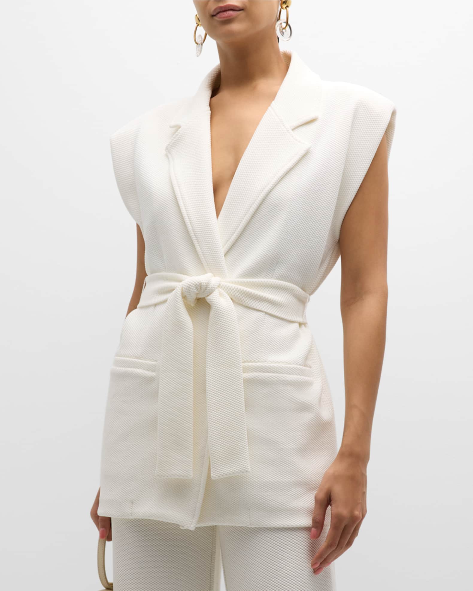 Lune Active Moon Belted Knit Vest | Neiman Marcus