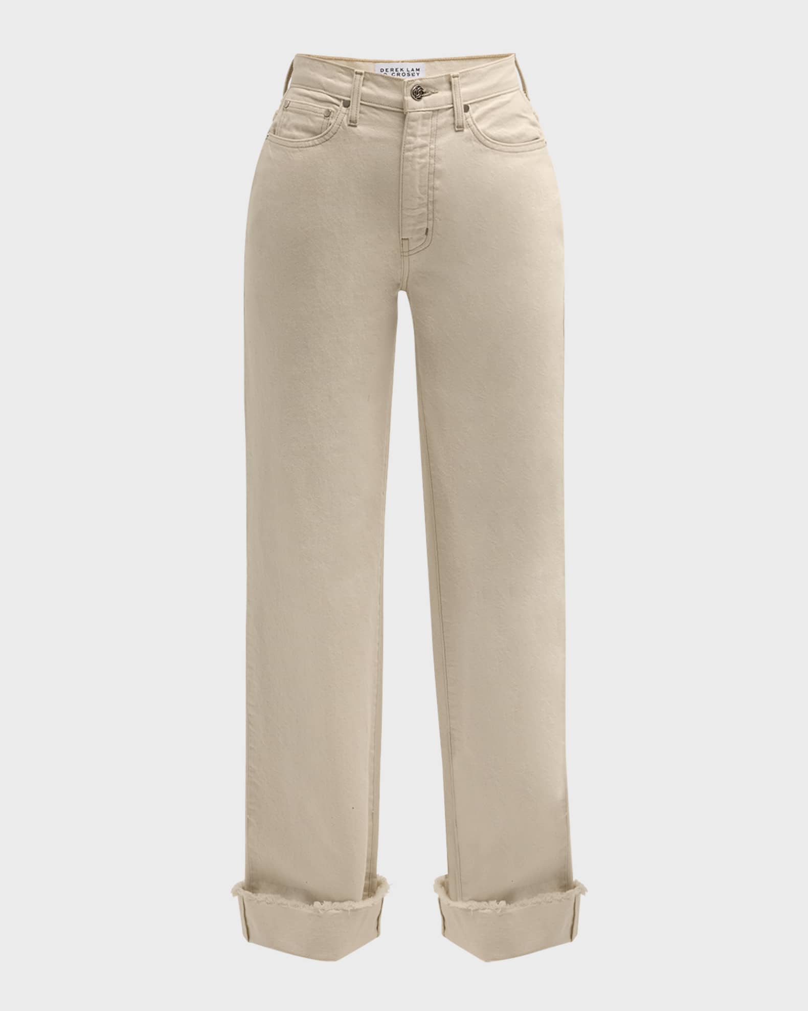 Derek Lam 10 Crosby Koren Cuffed Straight-Leg Jeans | Neiman Marcus