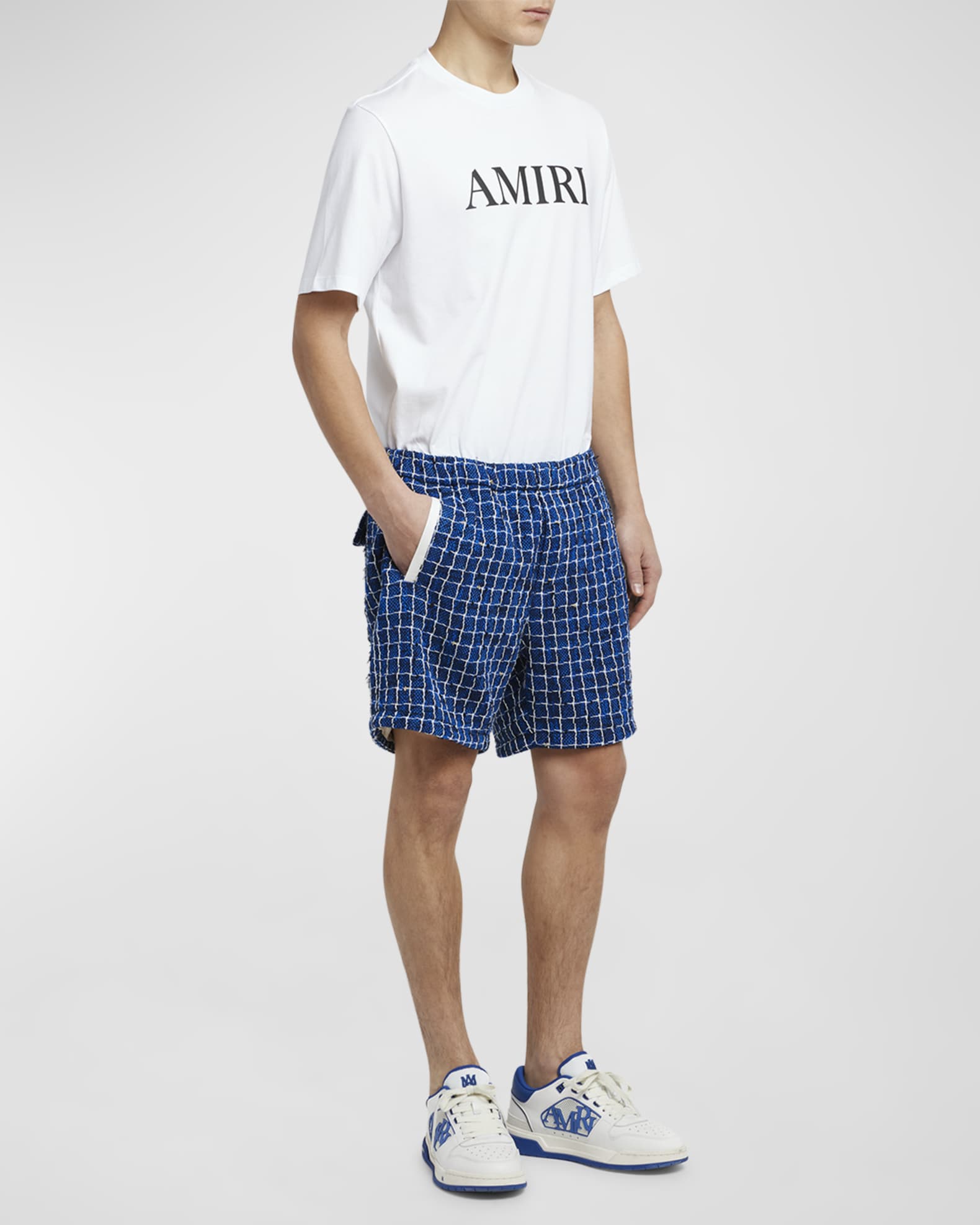 Amiri Men's Boucle Check Shorts | Neiman Marcus