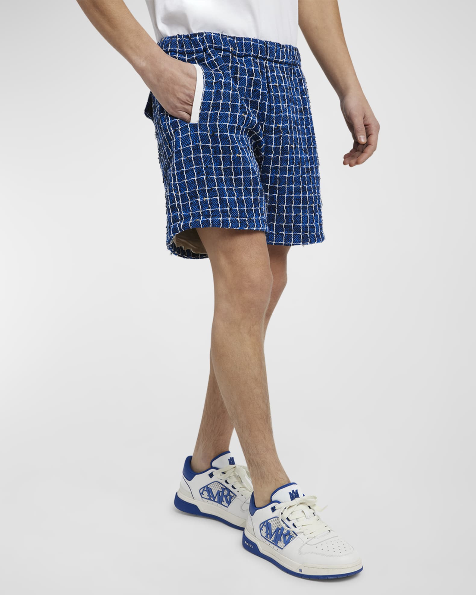 Amiri Men's Boucle Check Shorts | Neiman Marcus