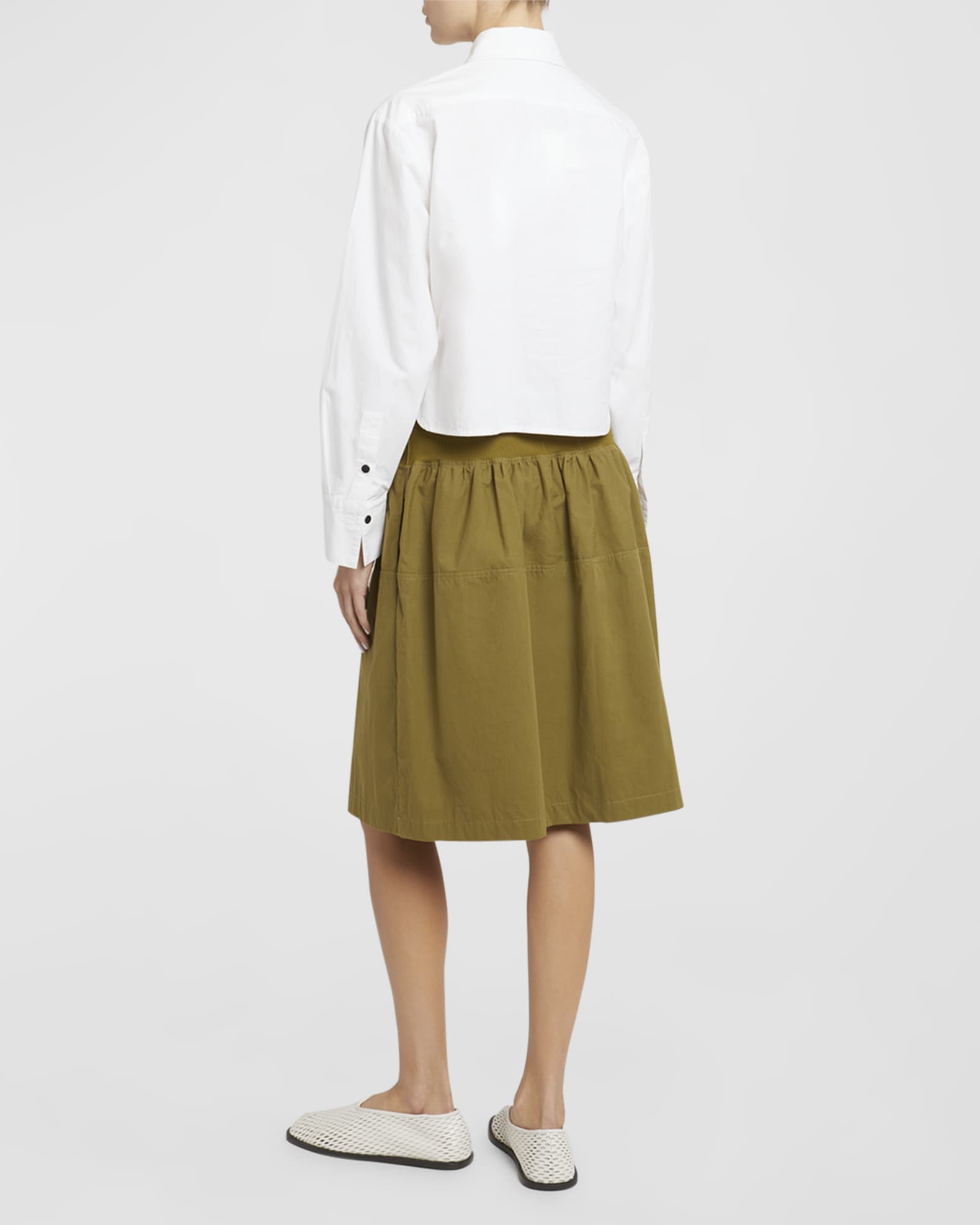 Proenza Schouler White Label Olive Pull-On Skirt | Neiman Marcus