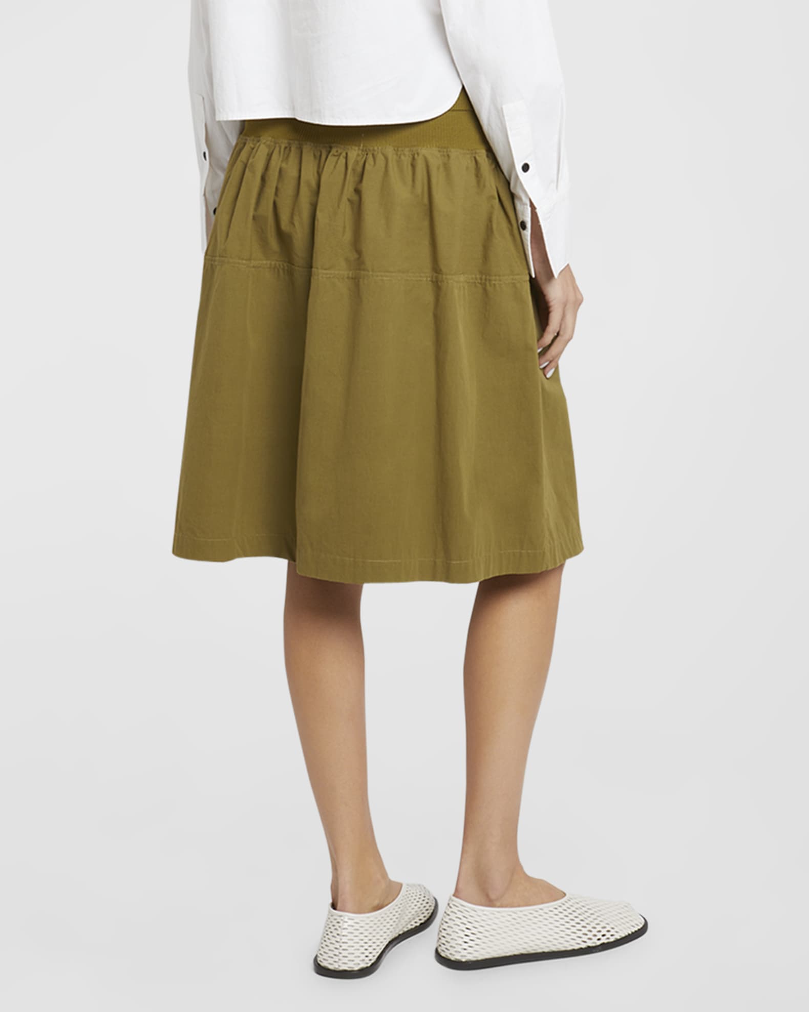 Proenza Schouler White Label Olive Pull-On Skirt | Neiman Marcus