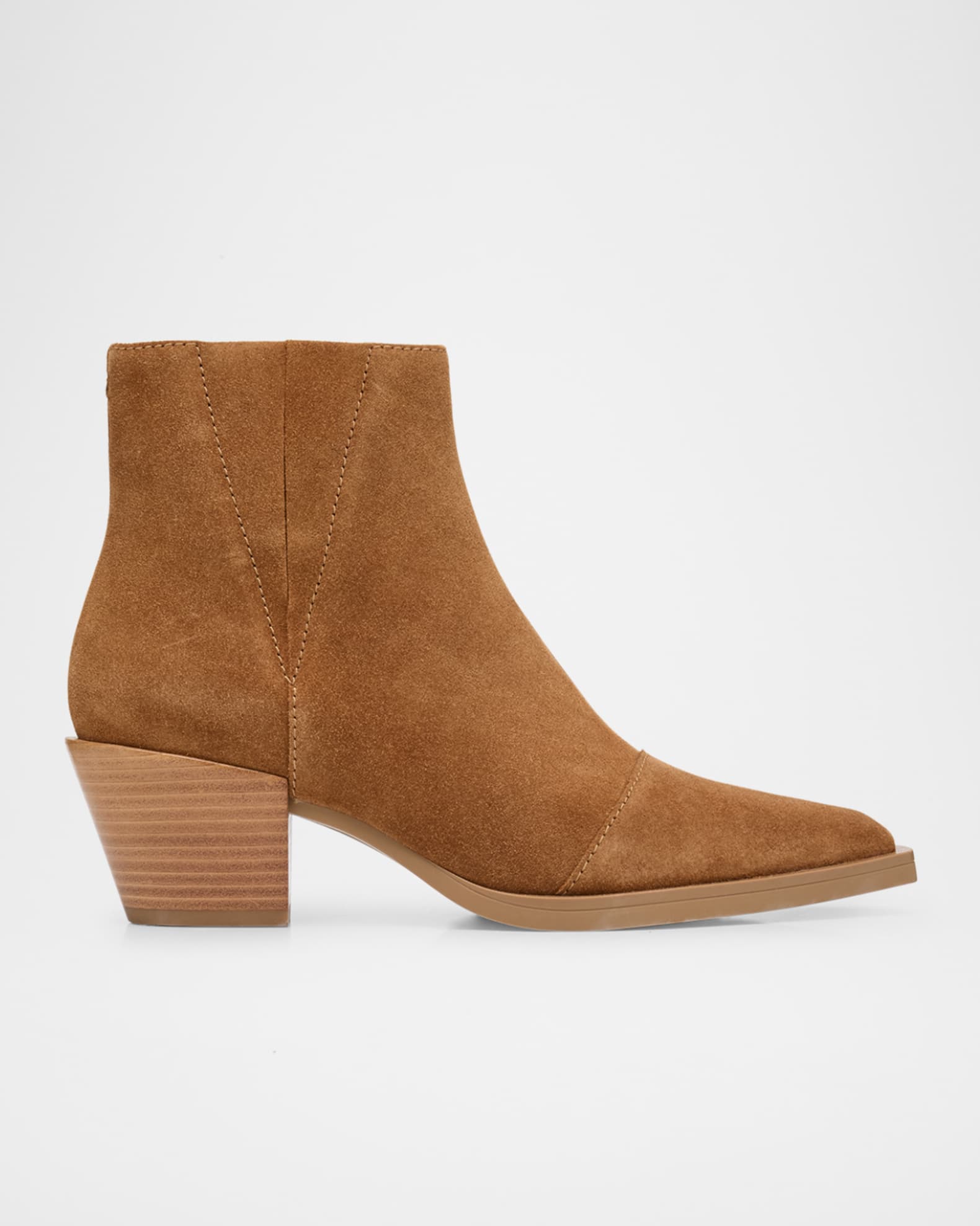 Dart Suede Pull-On Ankle Booties | Neiman Marcus