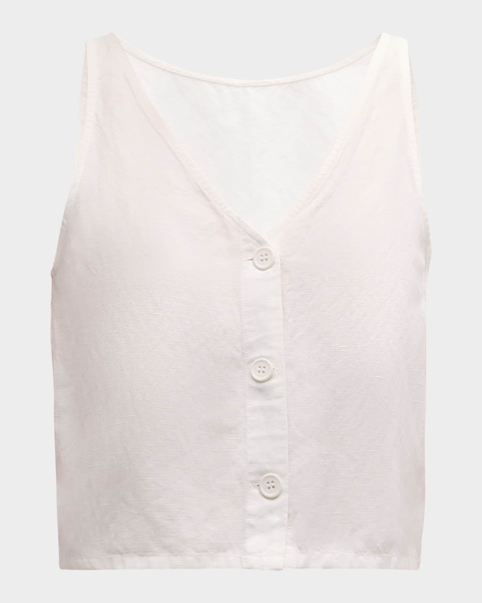 Sol Angeles Linen Reversible Button Tank Top | Neiman Marcus