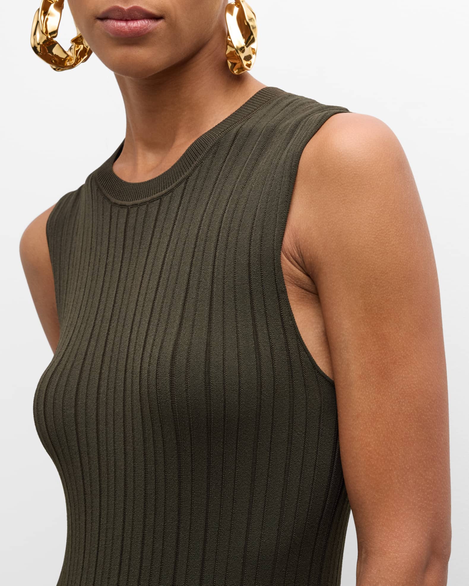 FRAME Sleeveless Ribbed Sweater Dress | Neiman Marcus