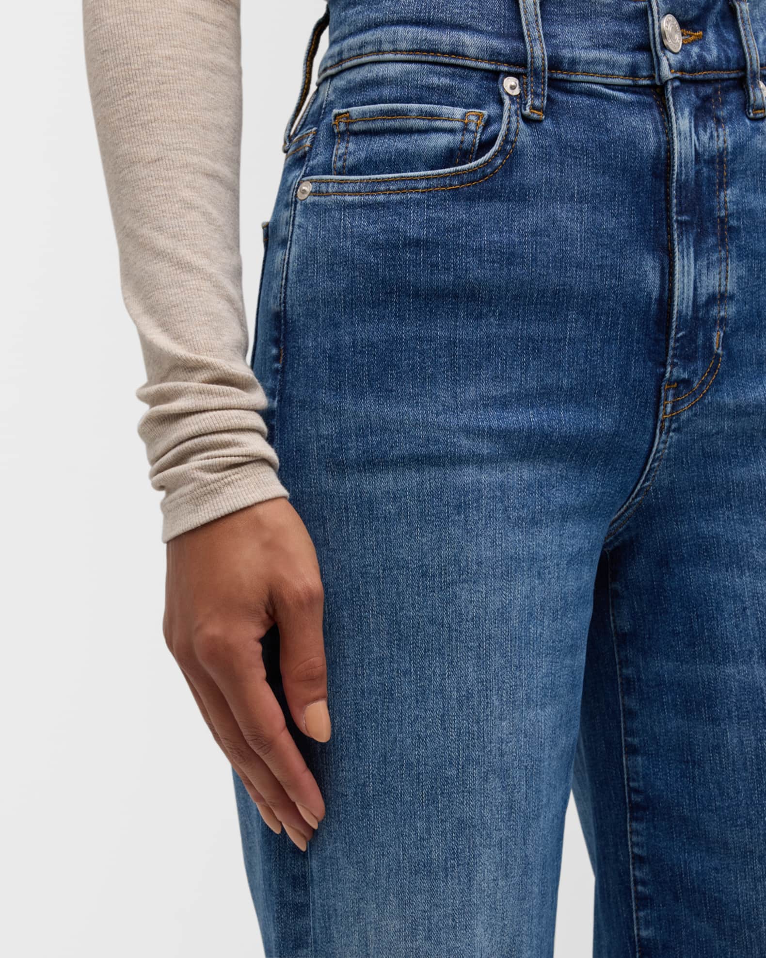 FRAME Le Slim Palazzo Raw Fray Jeans | Neiman Marcus