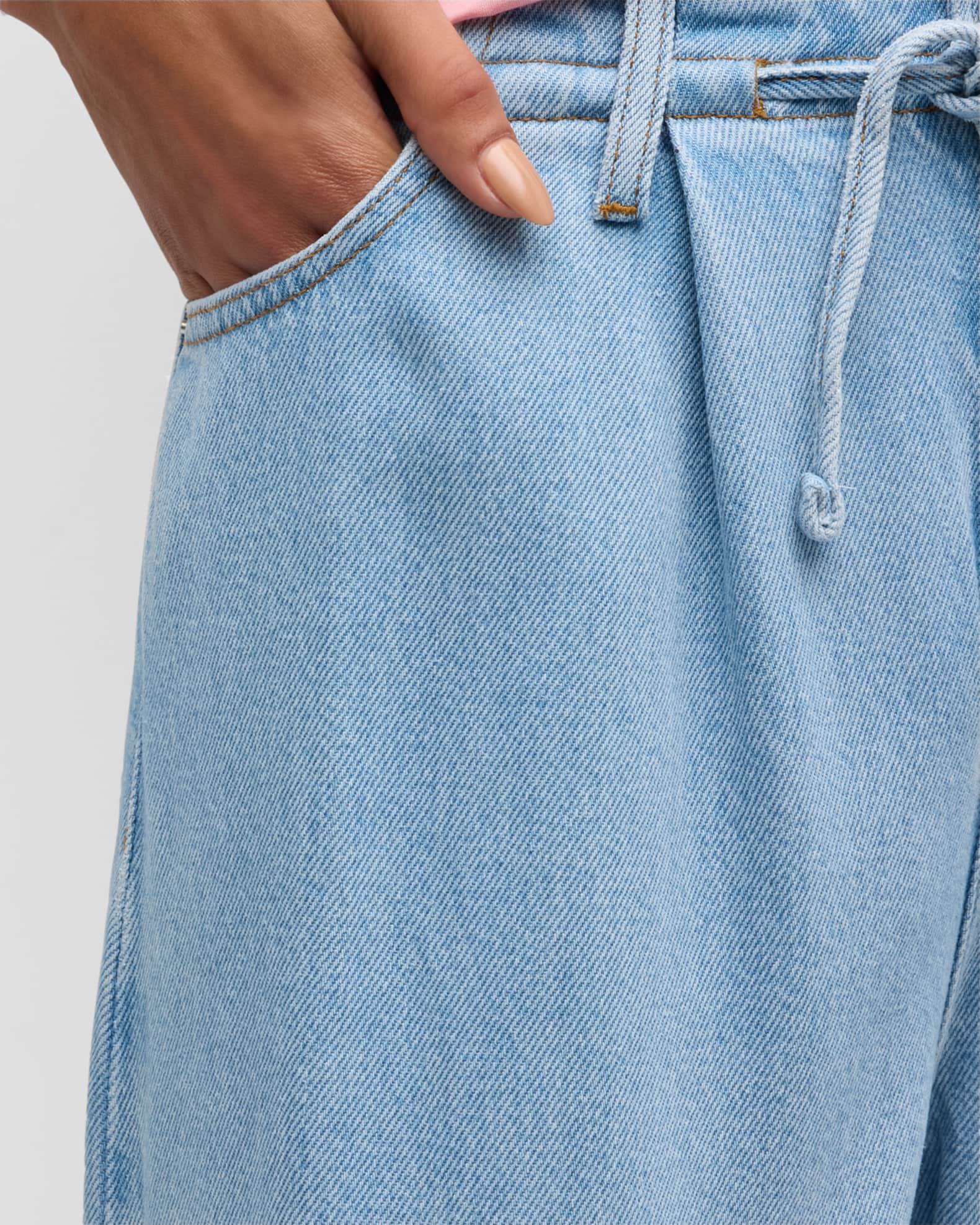 FRAME Super Drape Drawstring Wide-Leg Jeans | Neiman Marcus