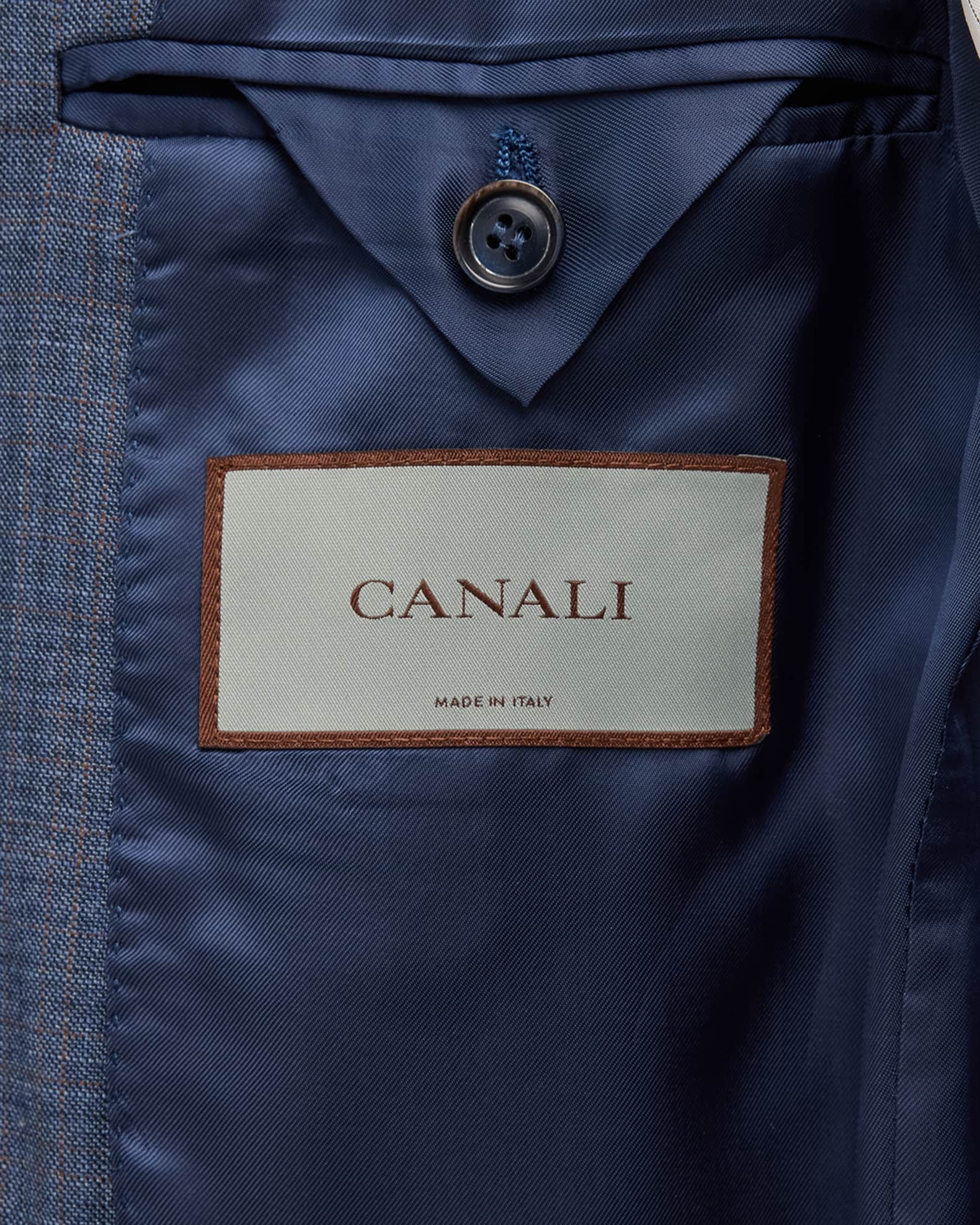 Canali Men's 130s Wool Tonal Check Suit | Neiman Marcus