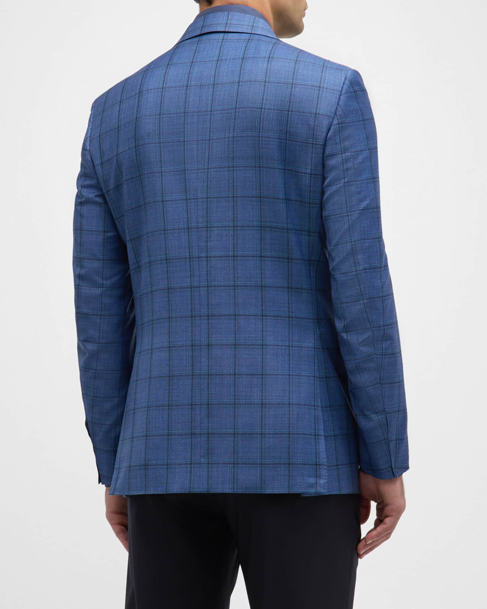 Canali Men's 130s Luxury Wool Windowpane Sport Coat | Neiman Marcus
