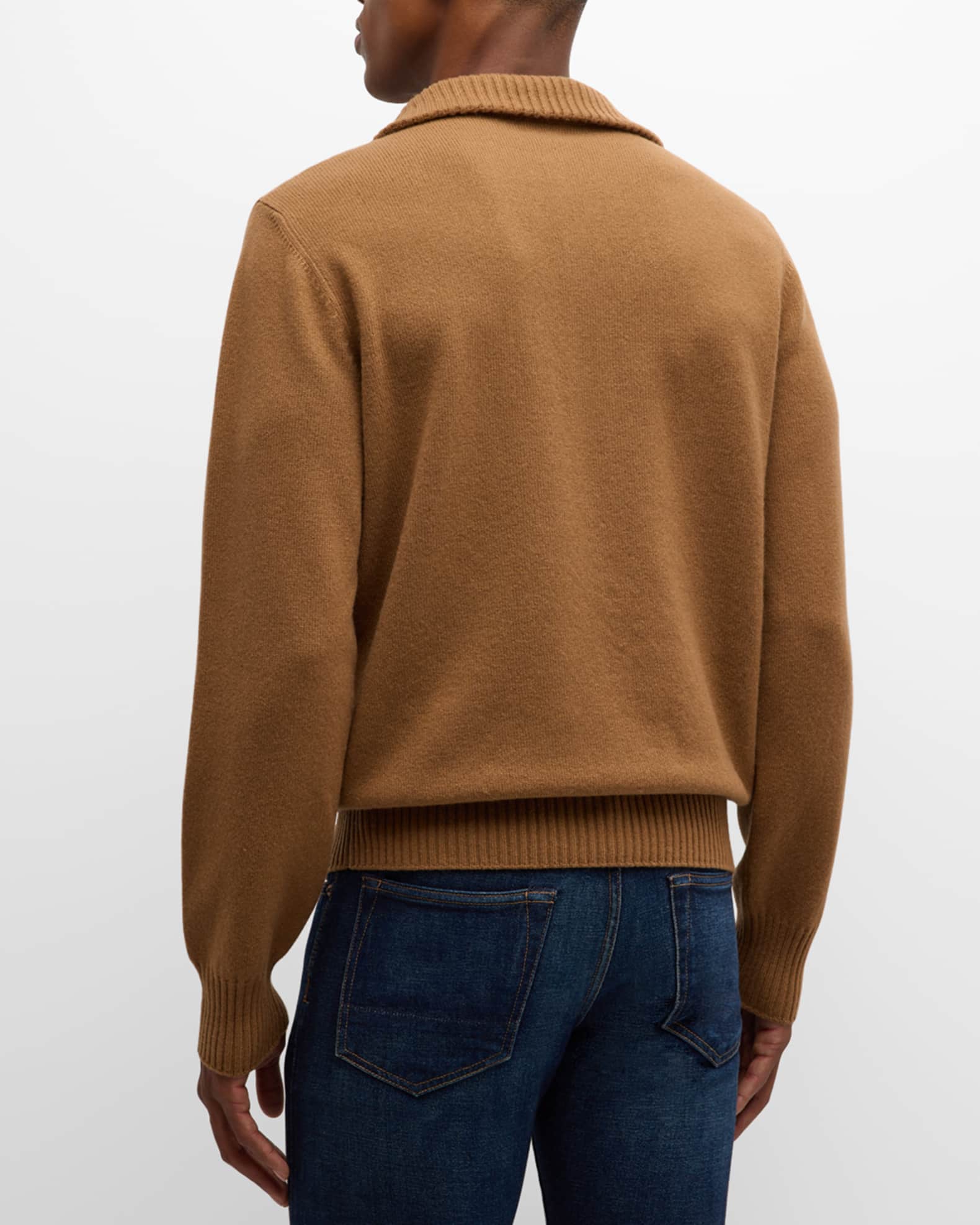TOM FORD Men's Wool Cashmere Half-Button Sweater | Neiman Marcus