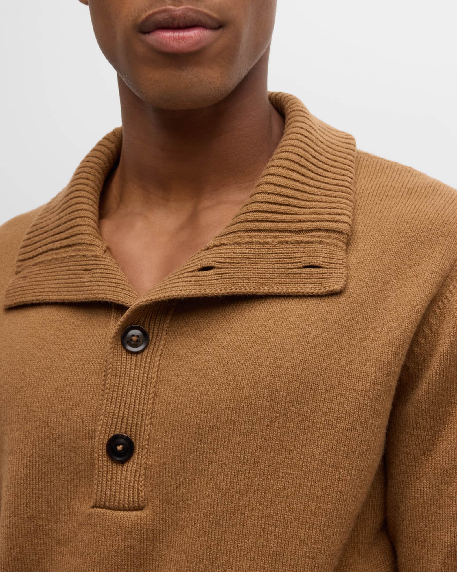 TOM FORD Men's Wool Cashmere Half-Button Sweater | Neiman Marcus