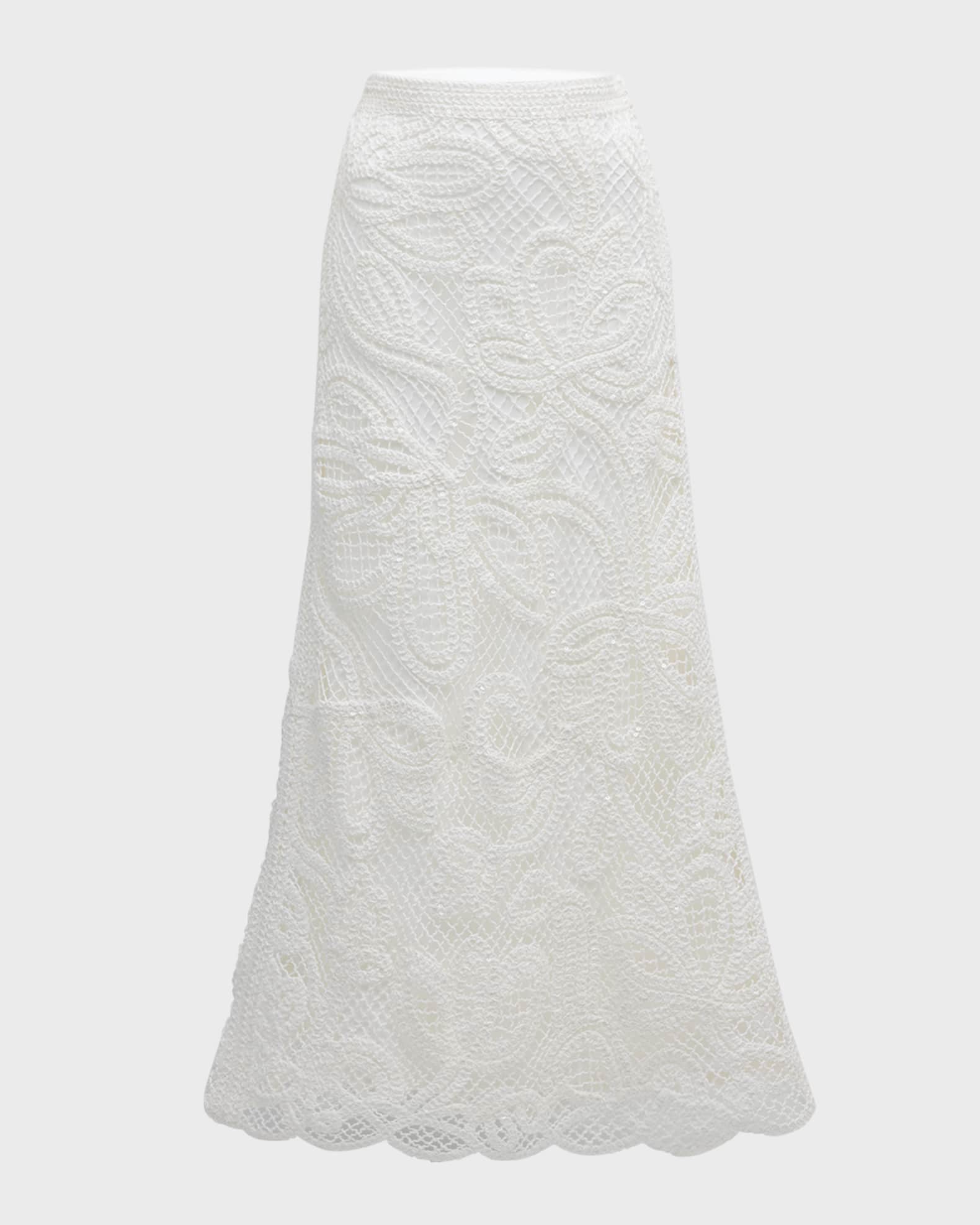Ungaro Rachael Sequin Lace Maxi Skirt | Neiman Marcus