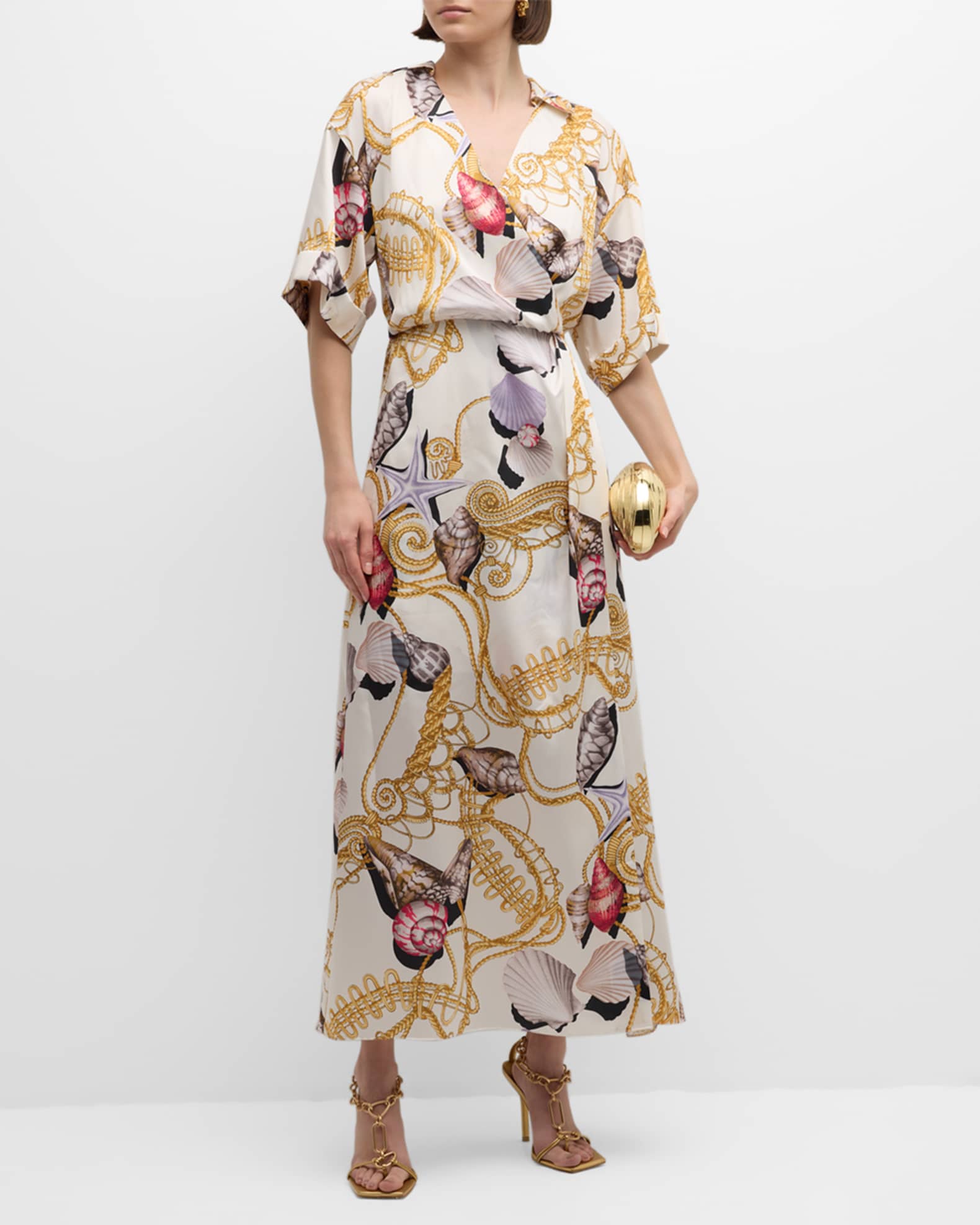 Ungaro Winny Shell-Print Maxi Dress | Neiman Marcus