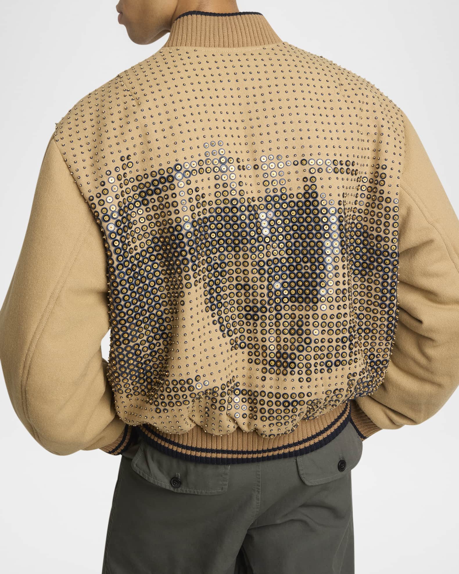 Dries Van Noten Men's Verso Tris Embellished Bomber Jacket | Neiman Marcus