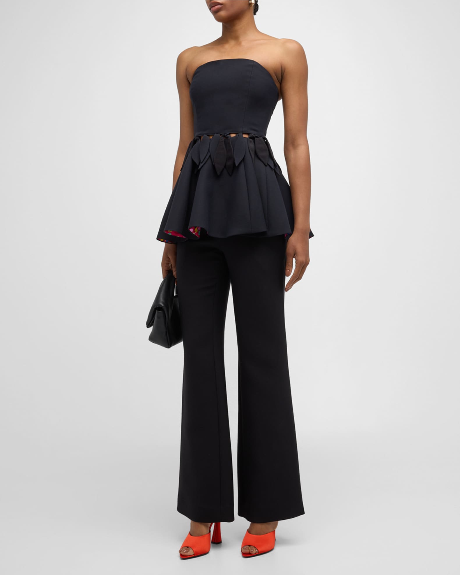 Jonathan Cohen Strapless Tie Peplum Bustier Top | Neiman Marcus