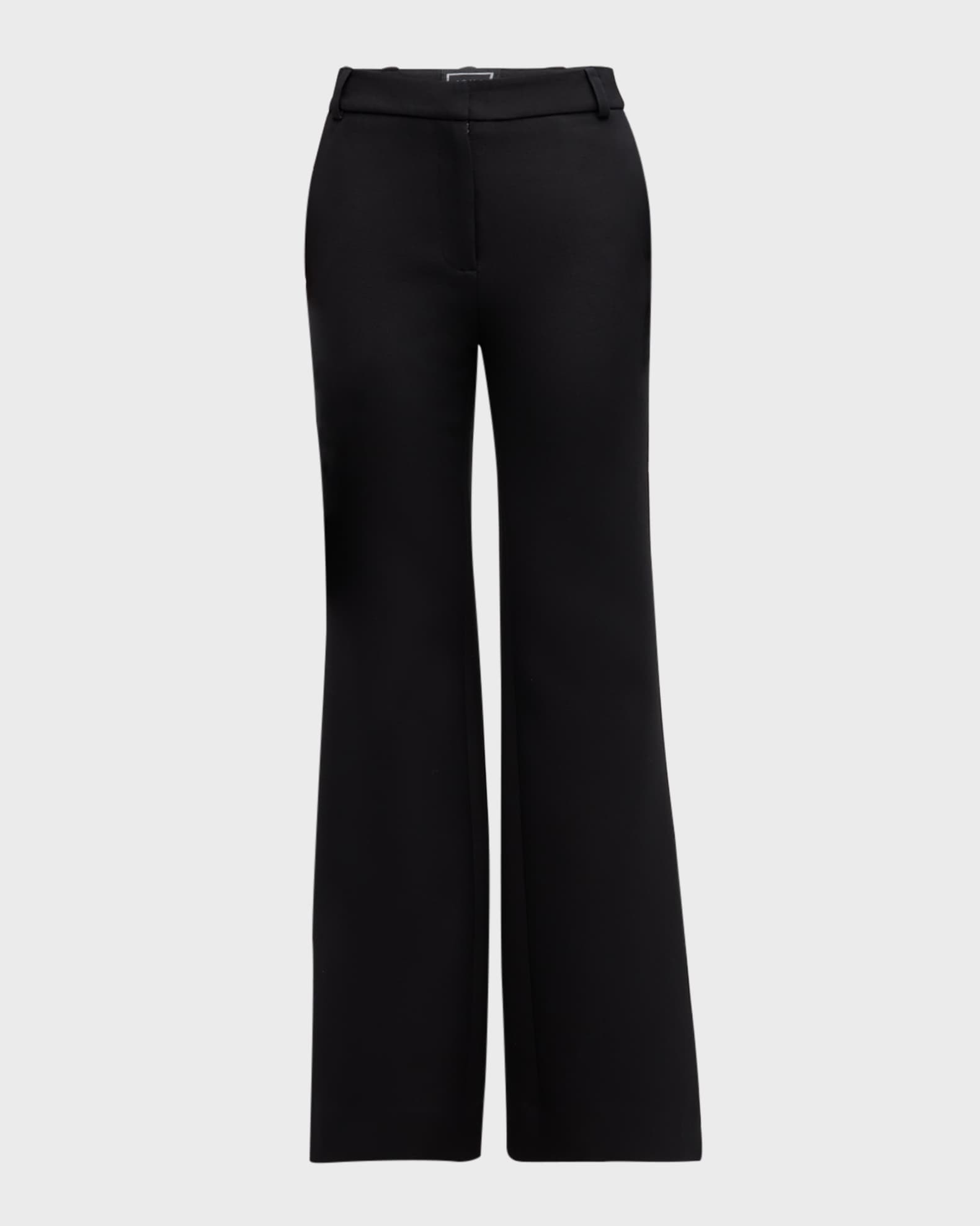Jonathan Cohen Mid-Rise Flare Wool-Silk Pants | Neiman Marcus