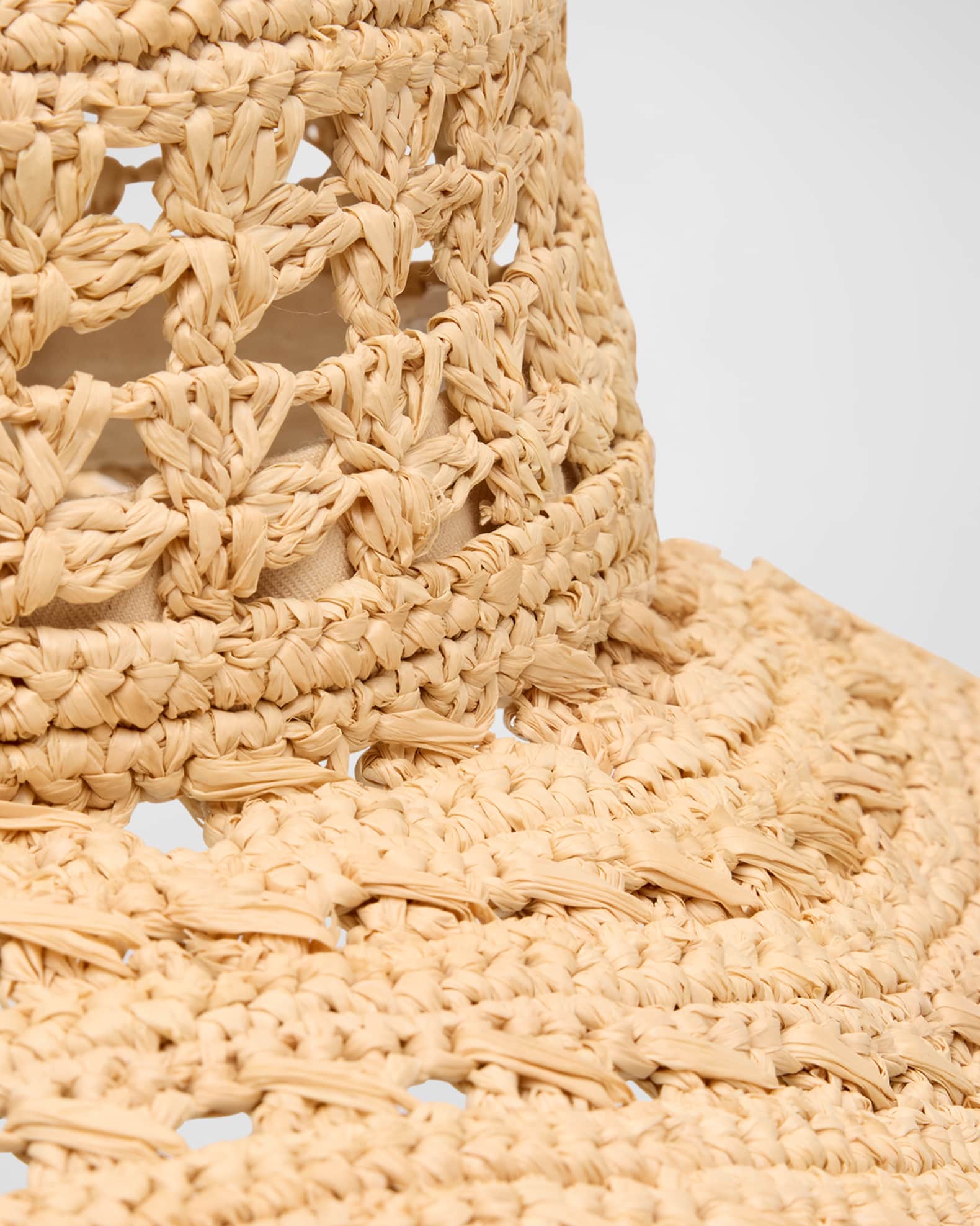 Chloe x High Summer Logo Raffia Sun Hat | Neiman Marcus