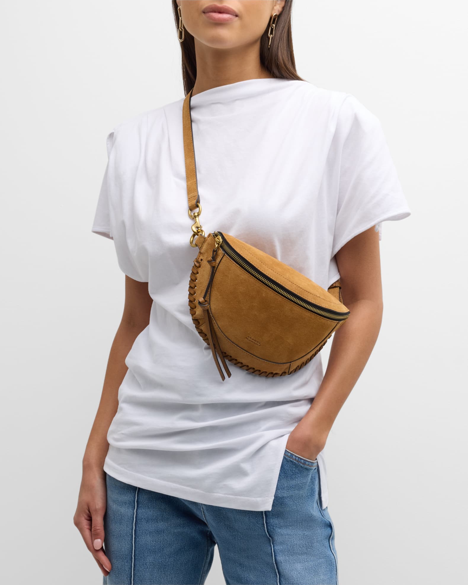 Isabel Marant Skano Braided Suede Belt Bag | Neiman Marcus