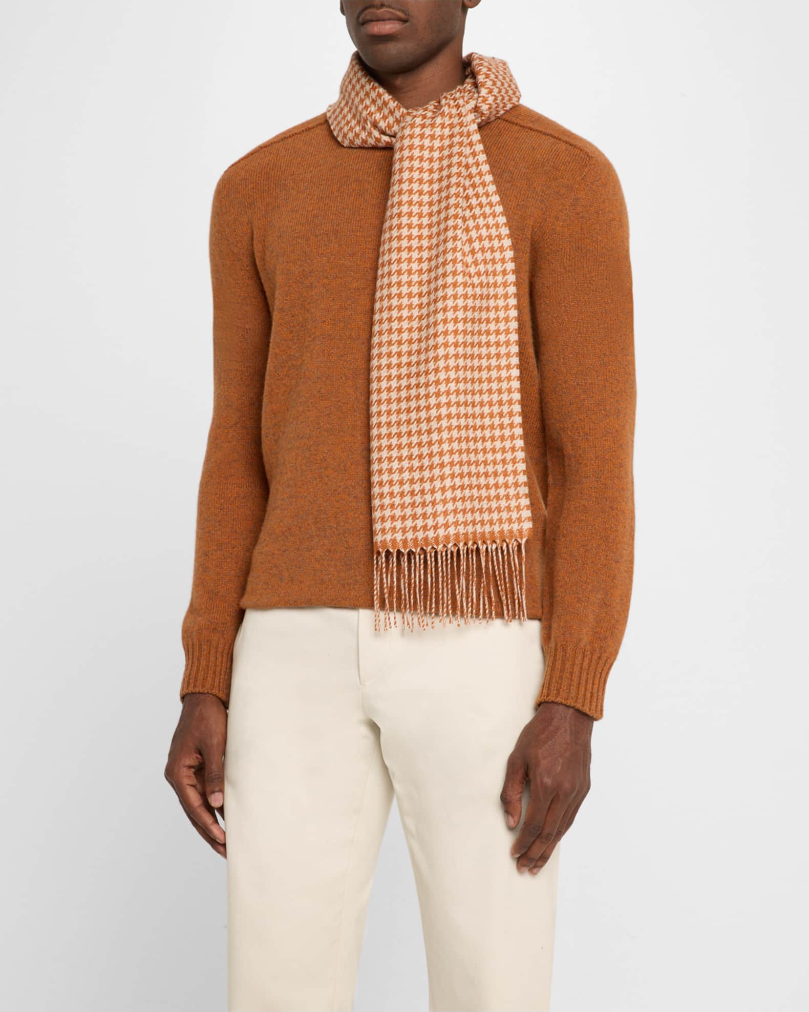 PIACENZA 1733 Men's Twist Silk and Cashmere Houndstooth Scarf | Neiman ...