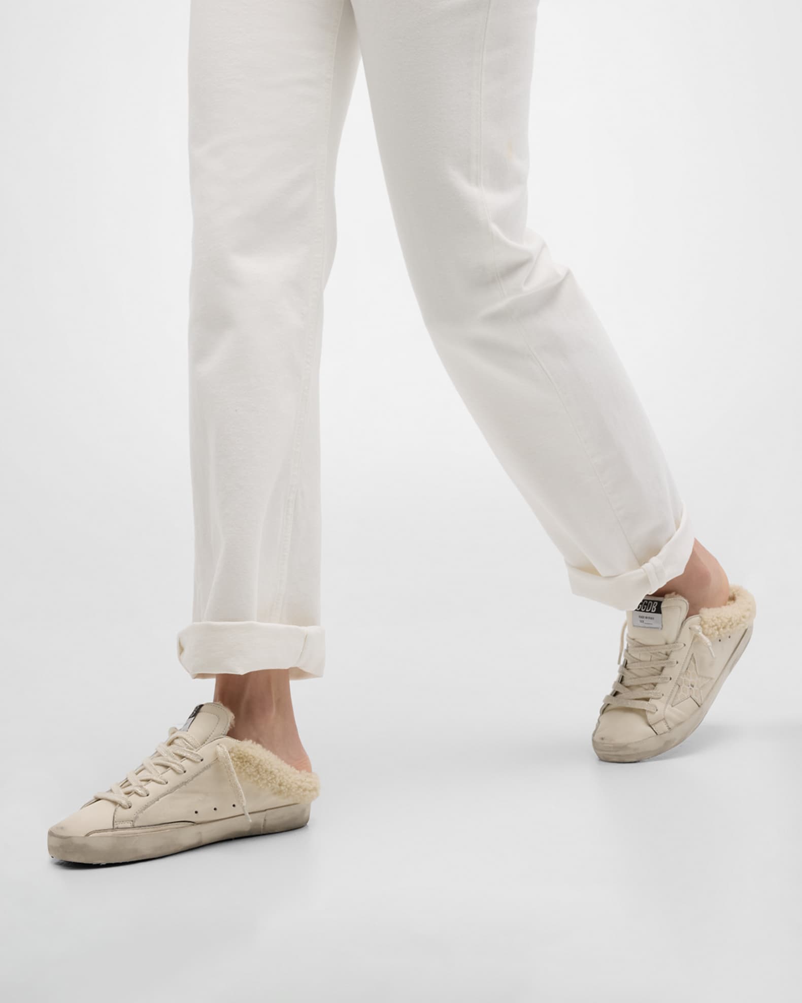 Golden Goose Super Star Lamb Shearling Fur Sabot Sneakers | Neiman Marcus