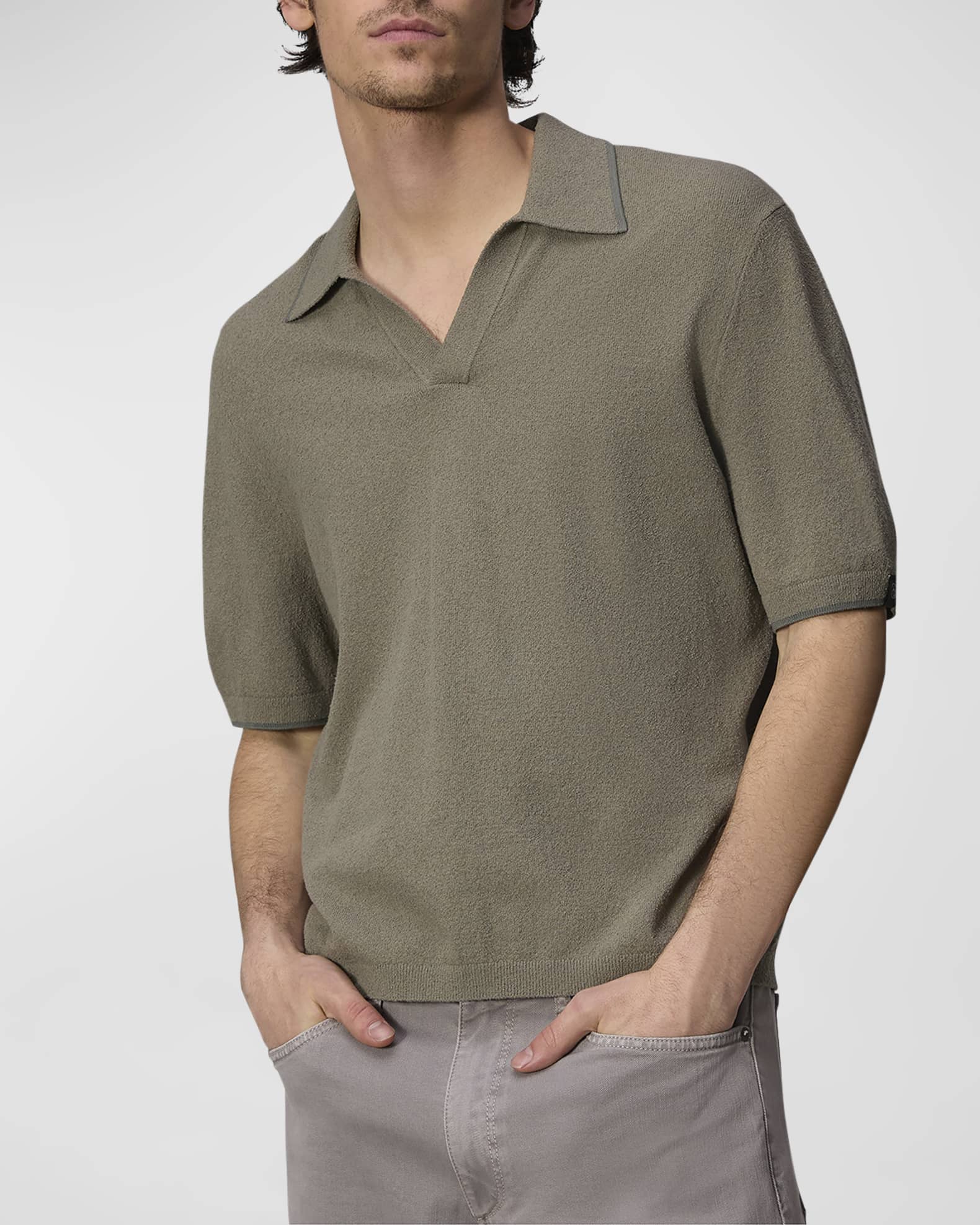 Rag & Bone Men's Johnny Zuma Toweling Polo | Neiman Marcus