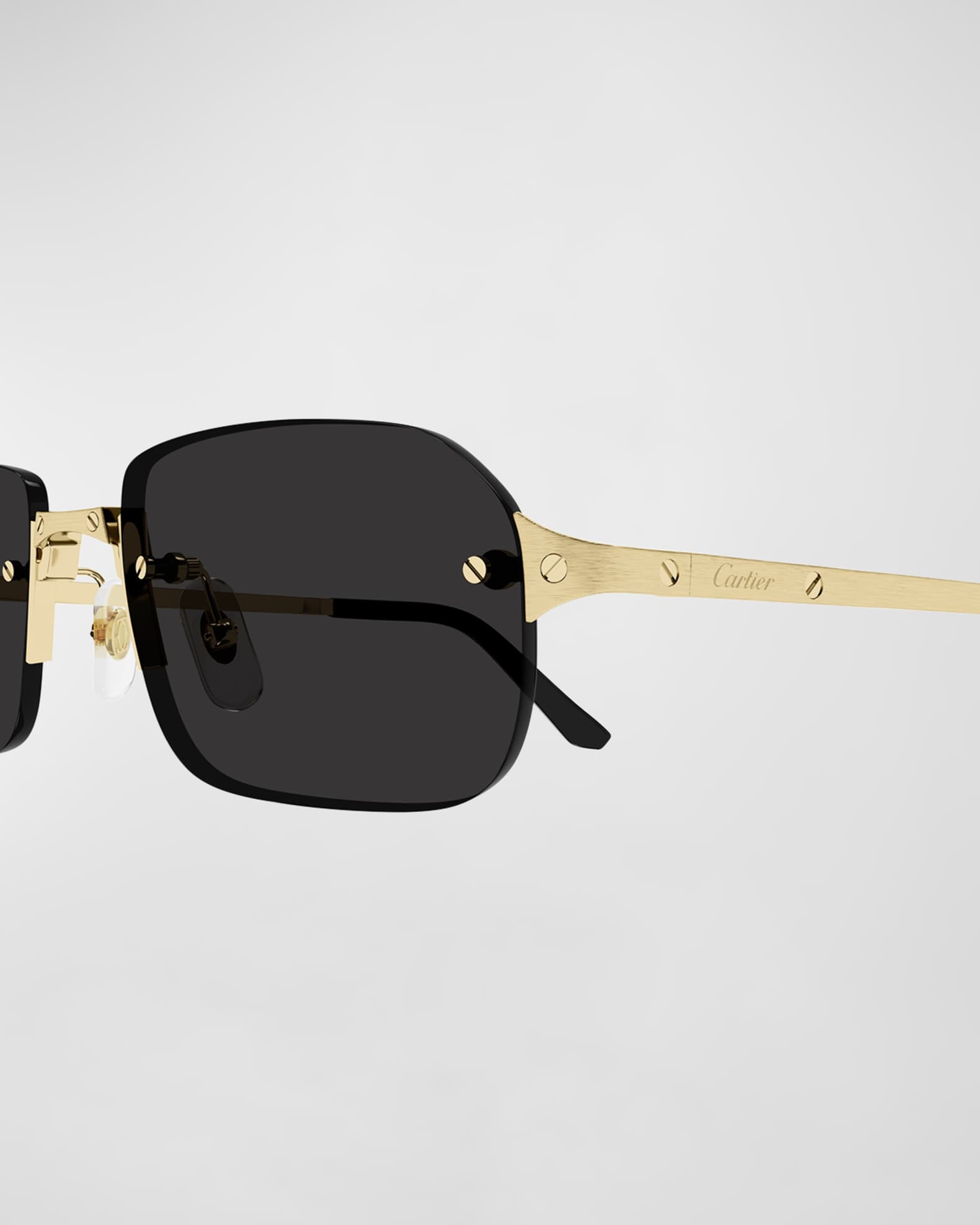 Cartier Men's Metal Rimless Rectangle Sunglasses | Neiman Marcus