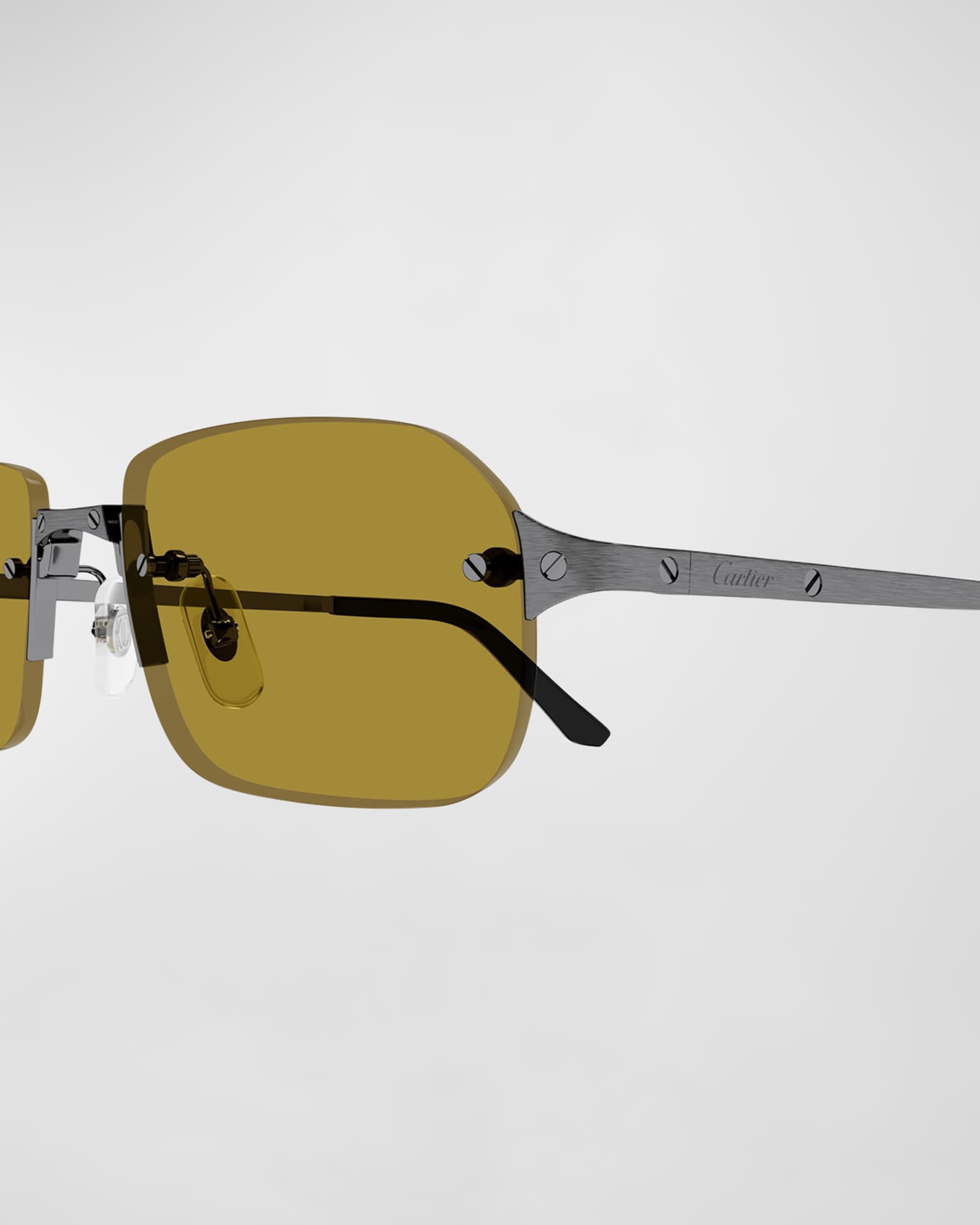 Cartier Men's Metal Rimless Rectangle Sunglasses | Neiman Marcus