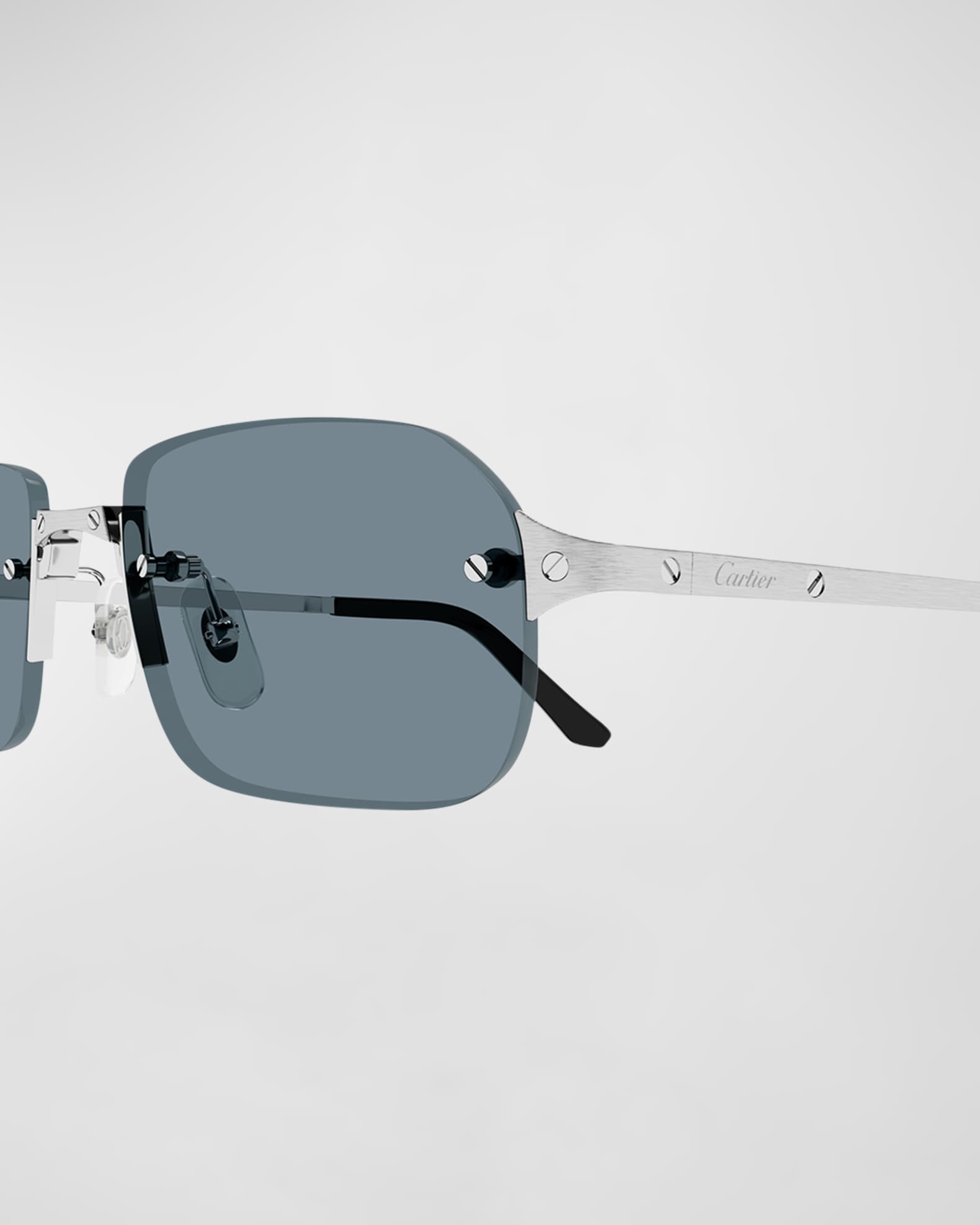 Cartier Rimless Metal Rectangle Sunglasses | Neiman Marcus