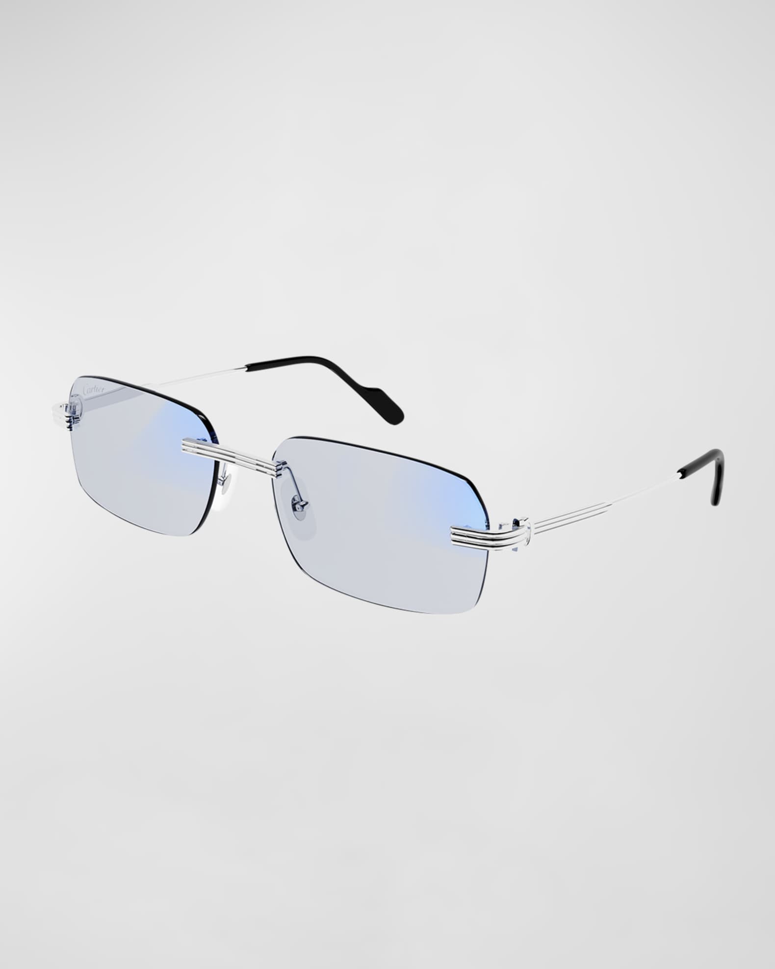 Cartier Rimless Metal Rectangle Sunglasses | Neiman Marcus