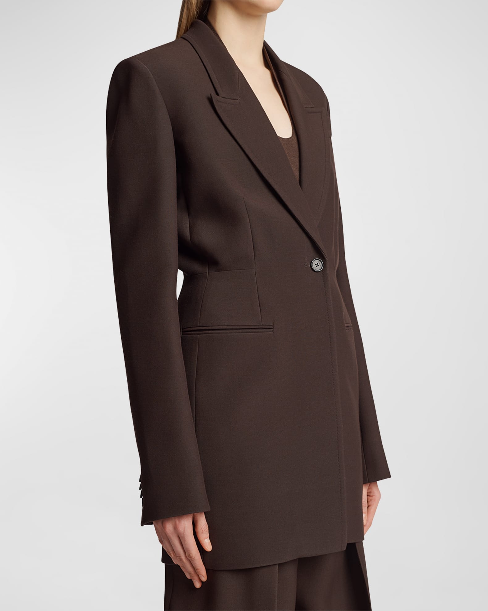 Khaite Beckett Long Blazer Jacket | Neiman Marcus