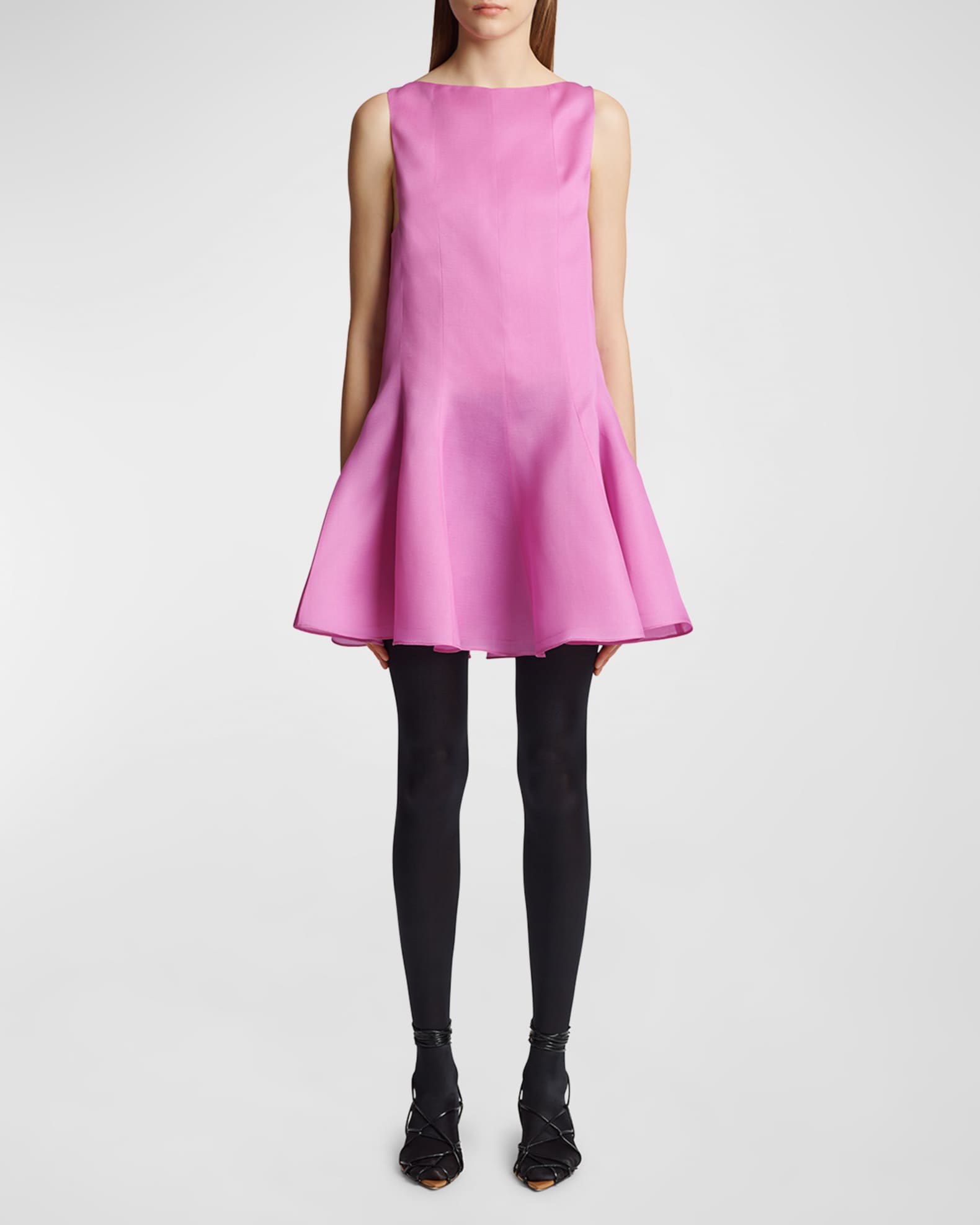 Khaite Mags Flared Short Dress | Neiman Marcus