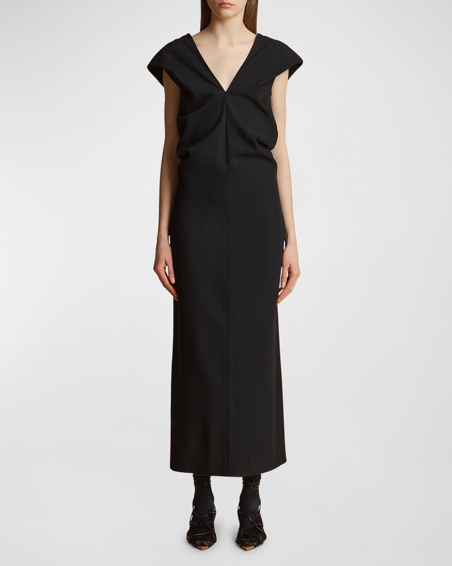 Khaite Ima Long Column Wool Dress | Neiman Marcus