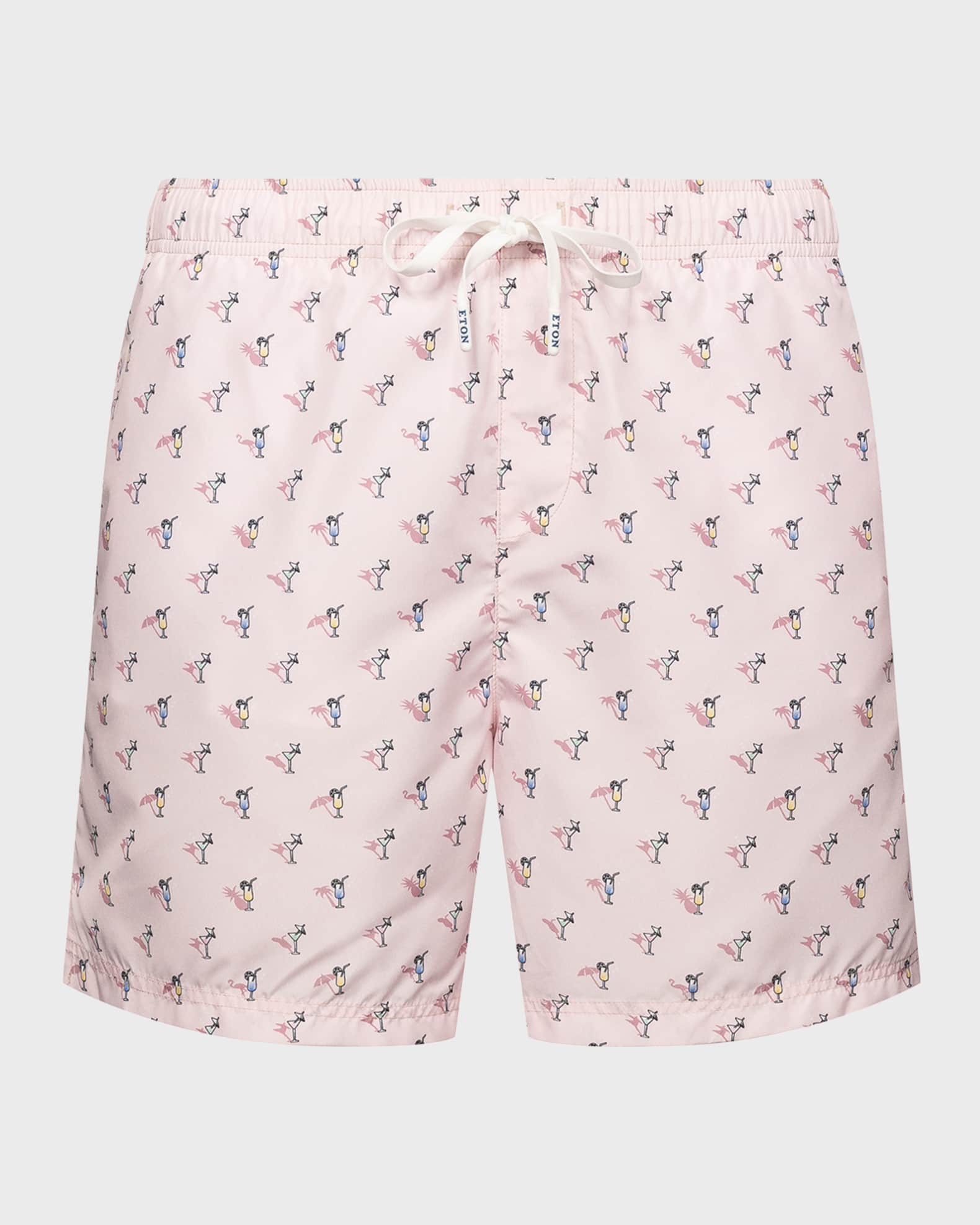 Eton Men's Drink-Print Swim Trunks | Neiman Marcus