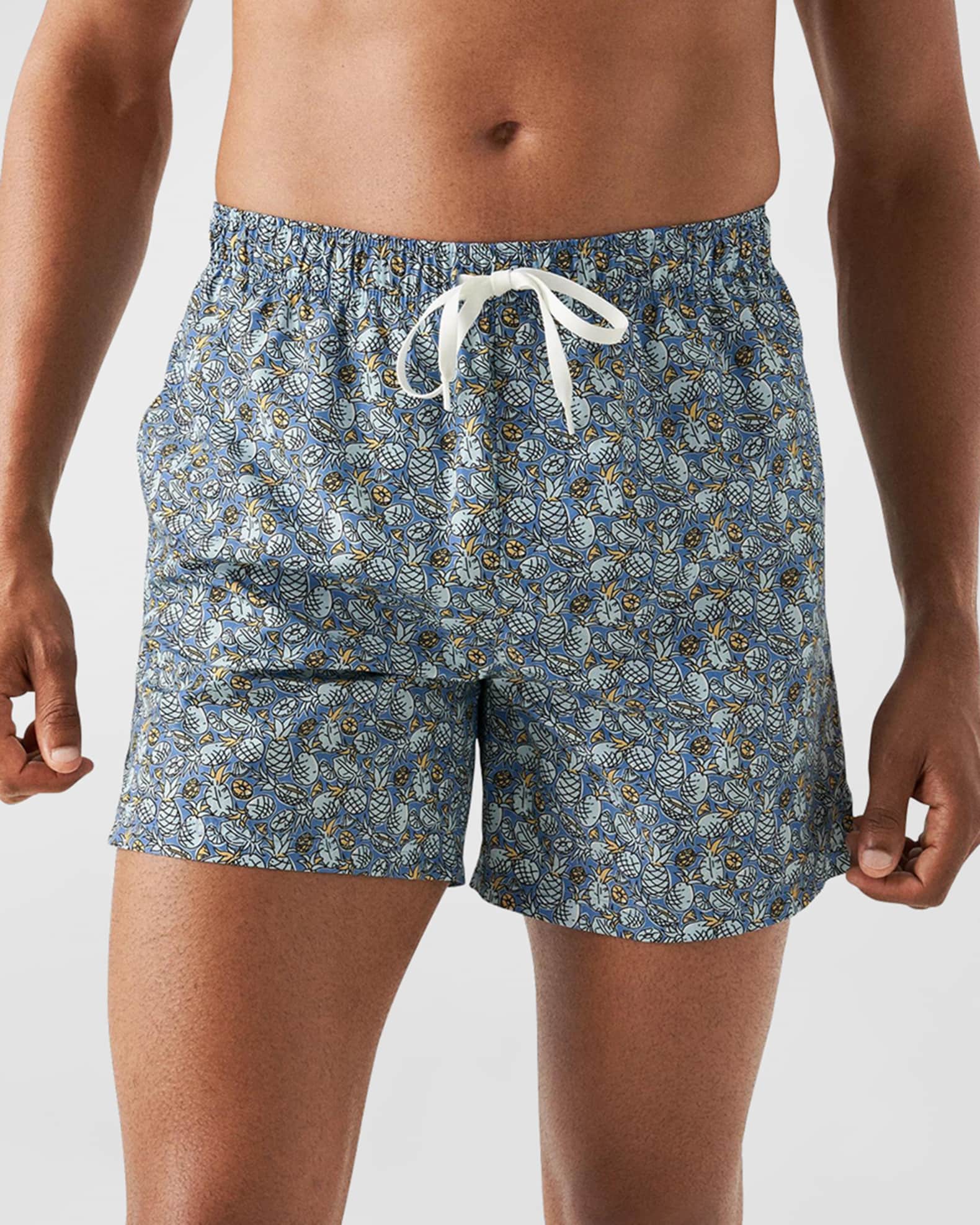 Eton Men's Pineapple-Print Swim Trunks | Neiman Marcus