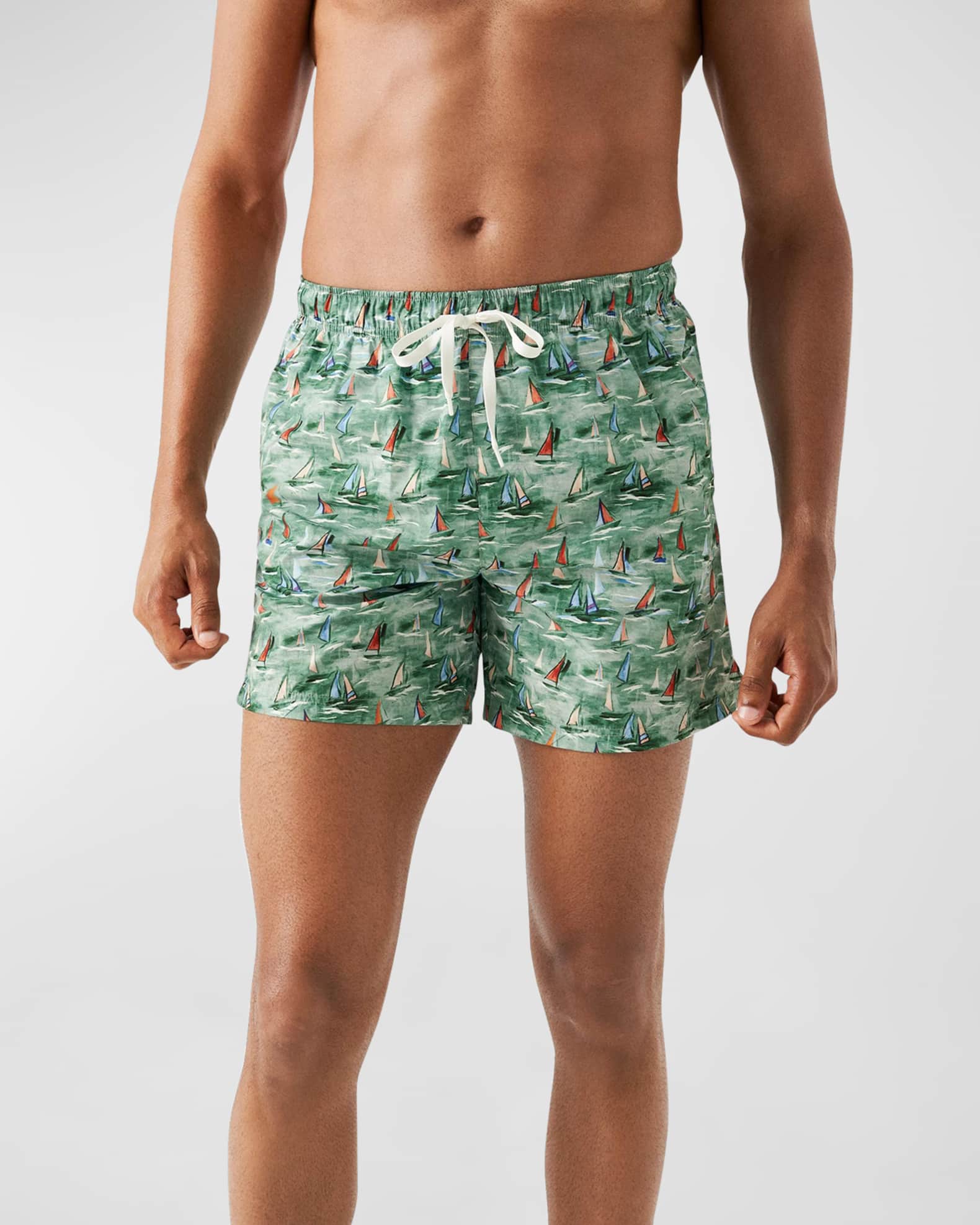 Eton Men's Boat-Print Swim Trunks | Neiman Marcus