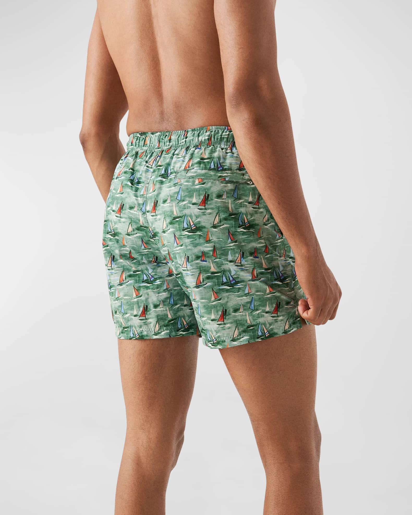 Eton Men's Boat-Print Swim Trunks | Neiman Marcus