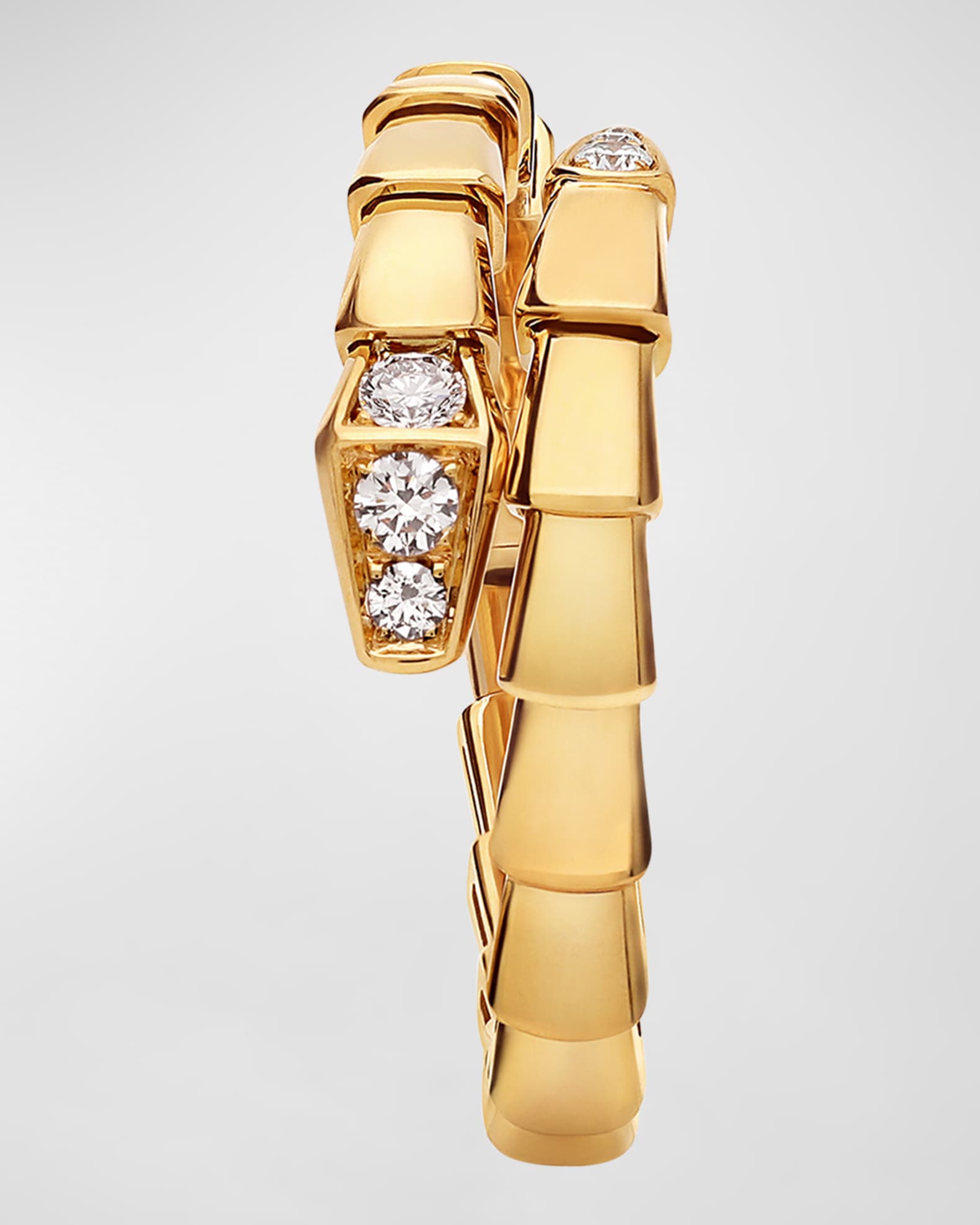 BVLGARI 18K Yellow Gold Serpenti Viper Diamond Tip Ring | Neiman Marcus